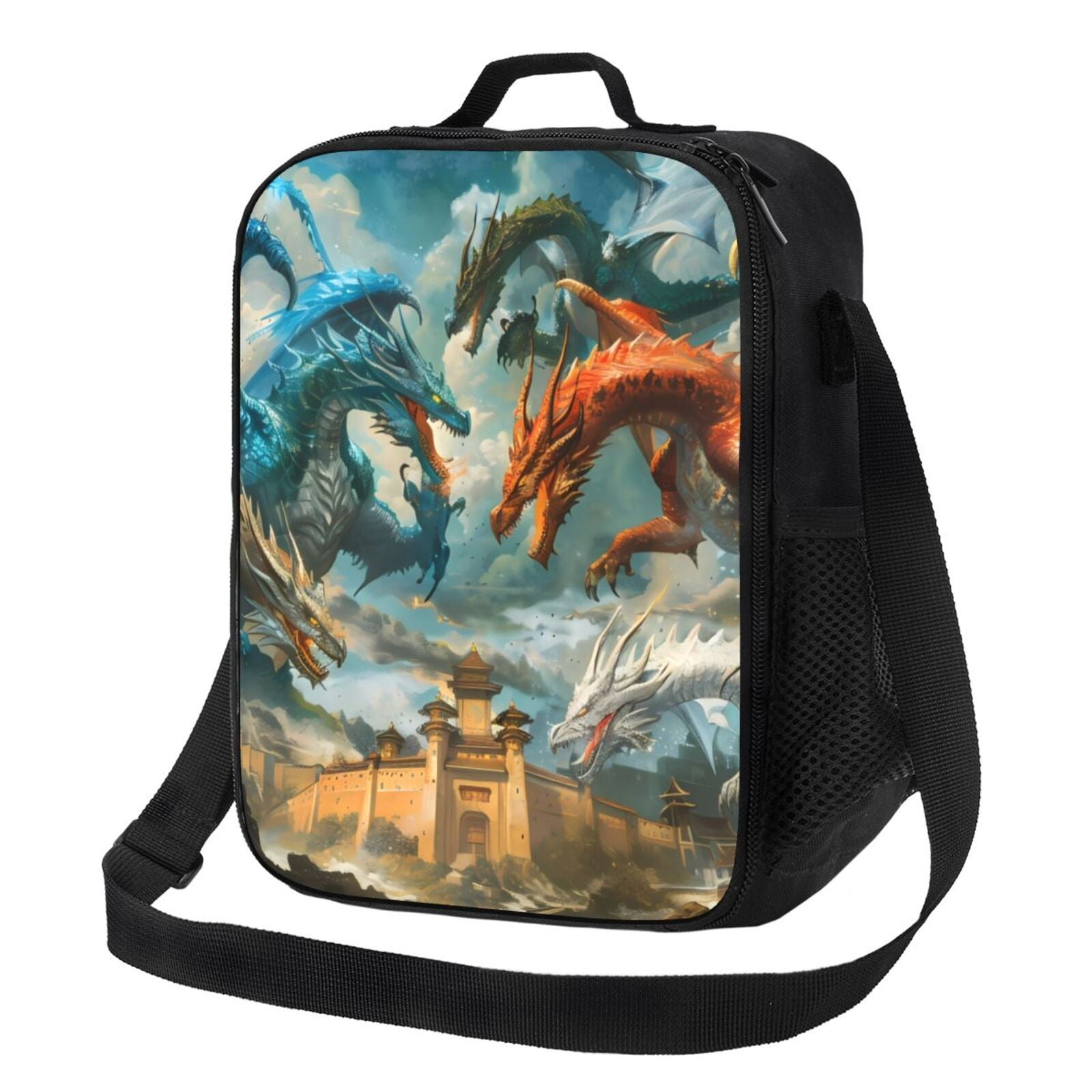 Naloa Red Blue Dragon Battle Epic Lunch box Lunch bag for men women ...