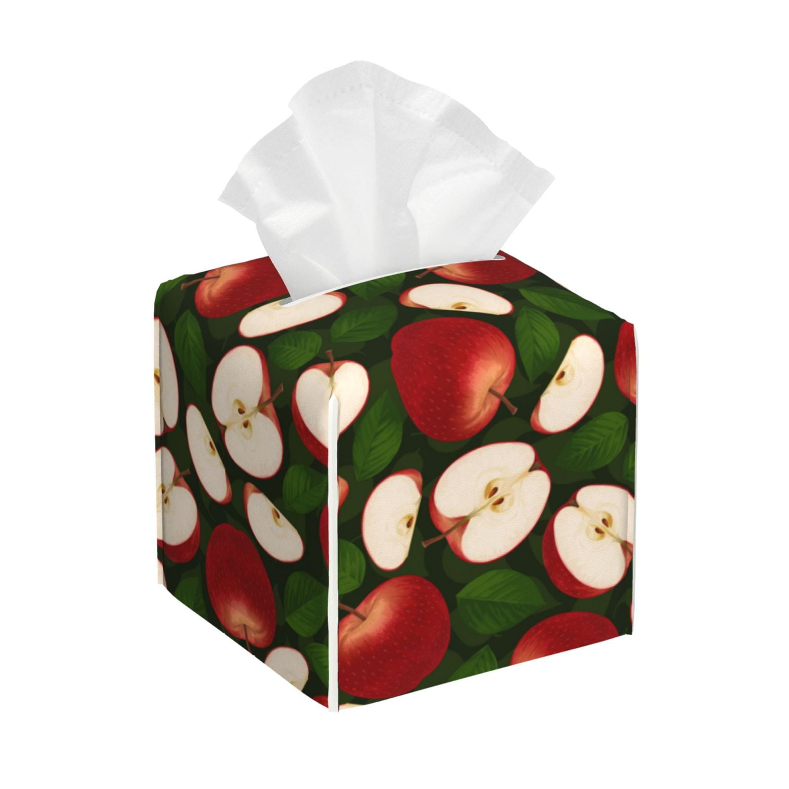 Naloa Red Fruit Tissue Box Cover Leather Tissue Holder Square Facial ...