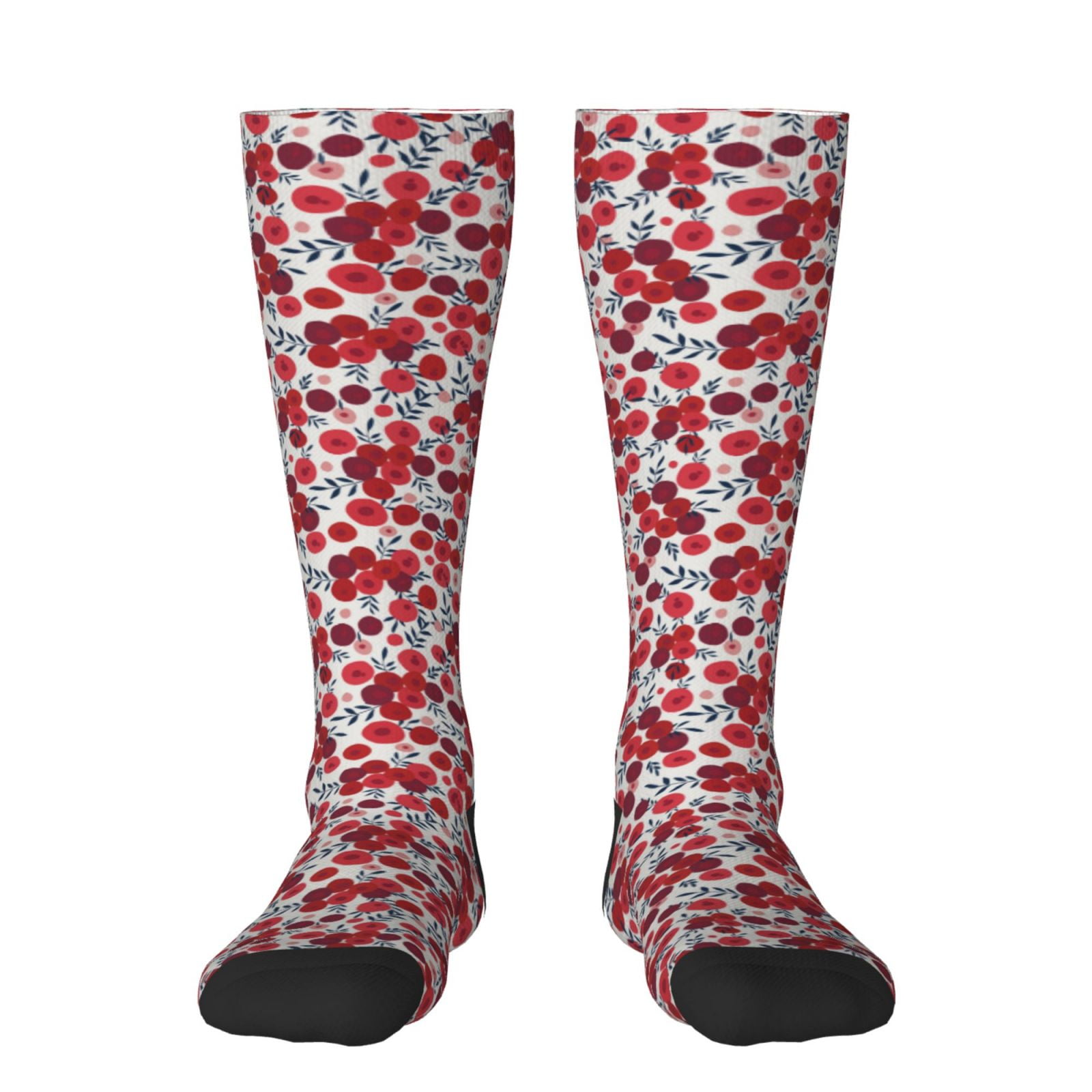 Naloa Red Hawthorn Thigh High Socks Extra Long Stretchy Sock Women Over ...