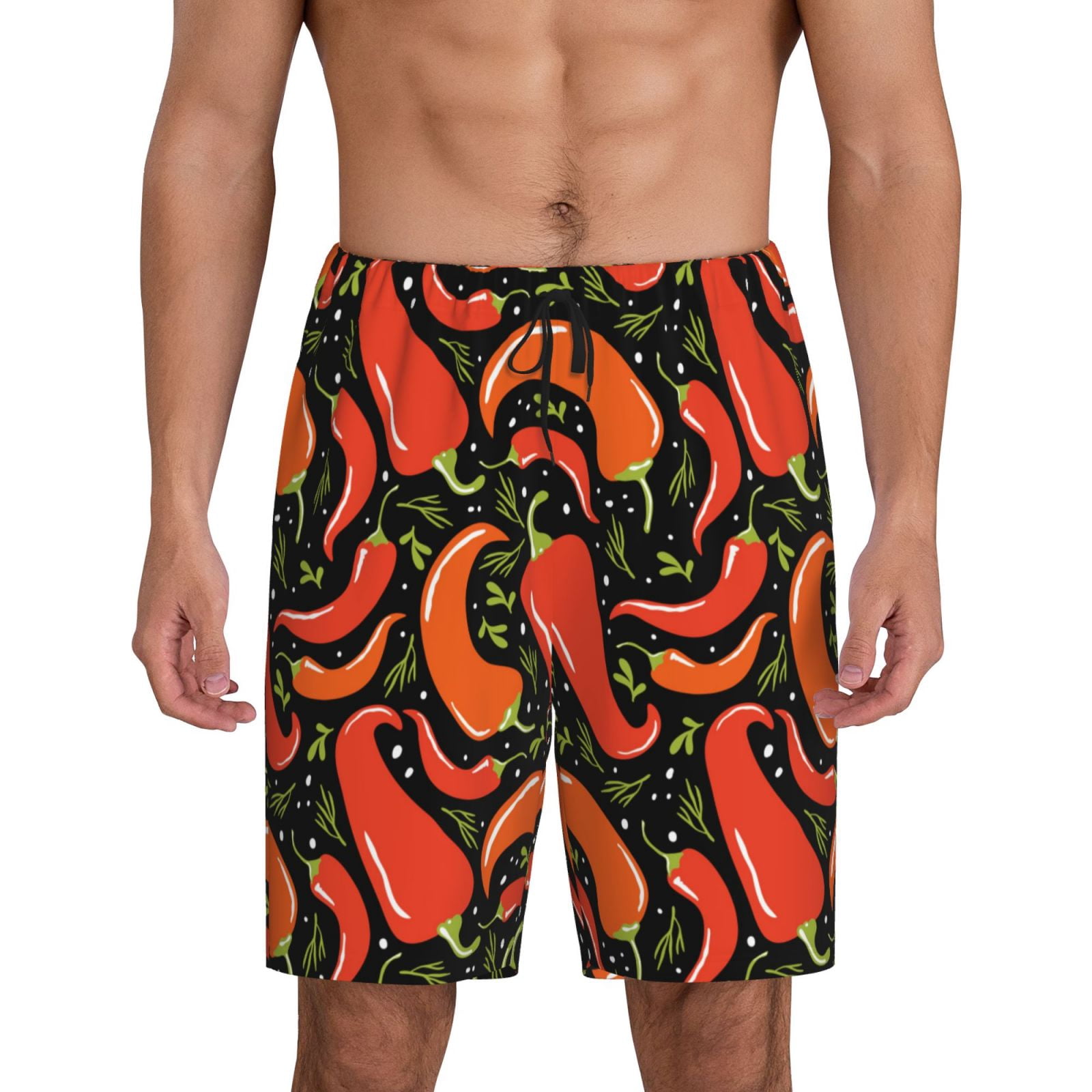 Naloa Red Hot Chili Men's Short Pajama Pants, Lounge Comfort Shorts ...
