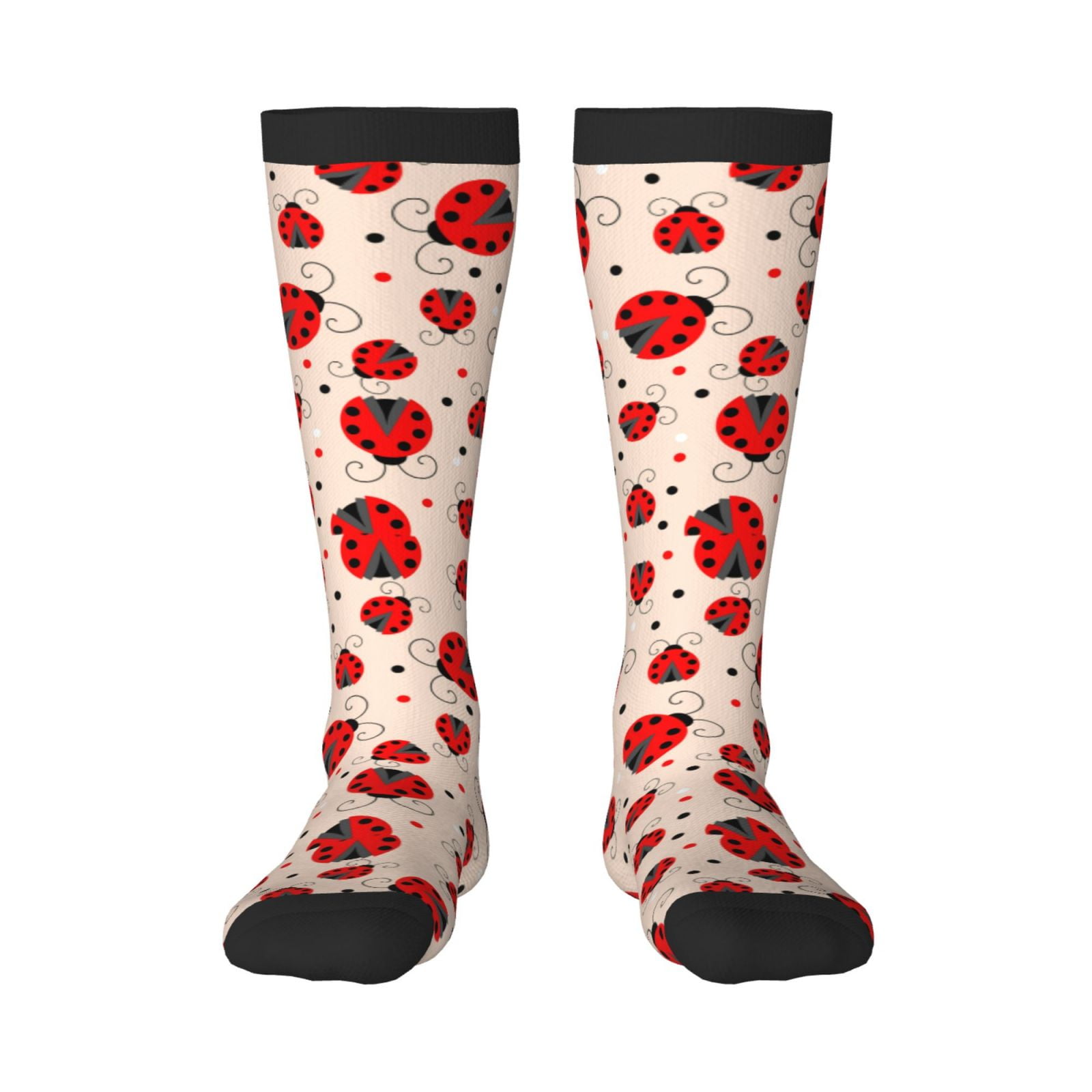Naloa Red Ladybug Thigh High Socks Extra Long Stretchy Sock Women Over ...