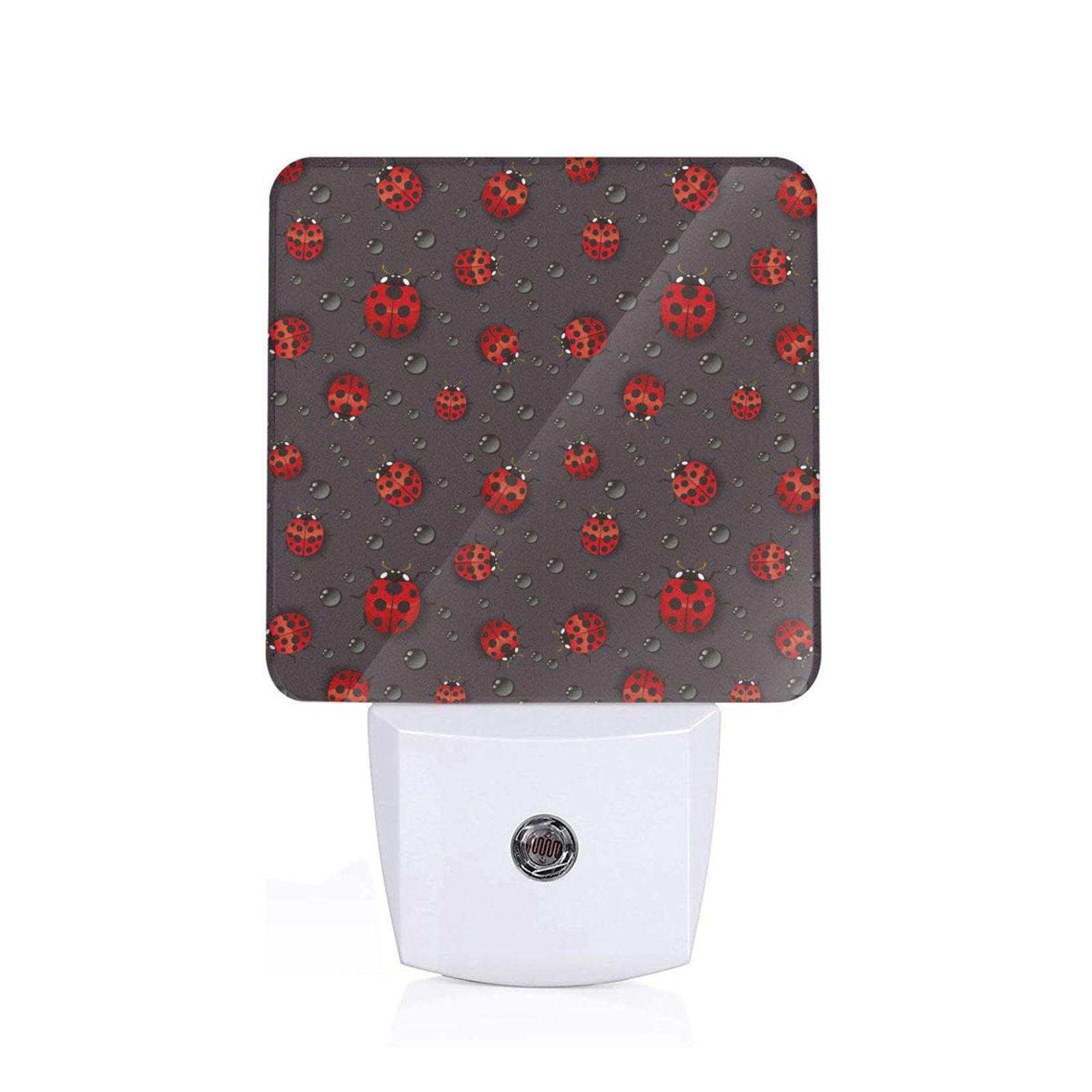 Naloa Red Ladybugs On Dark Background Night Lights Plug into Wall, Dusk ...