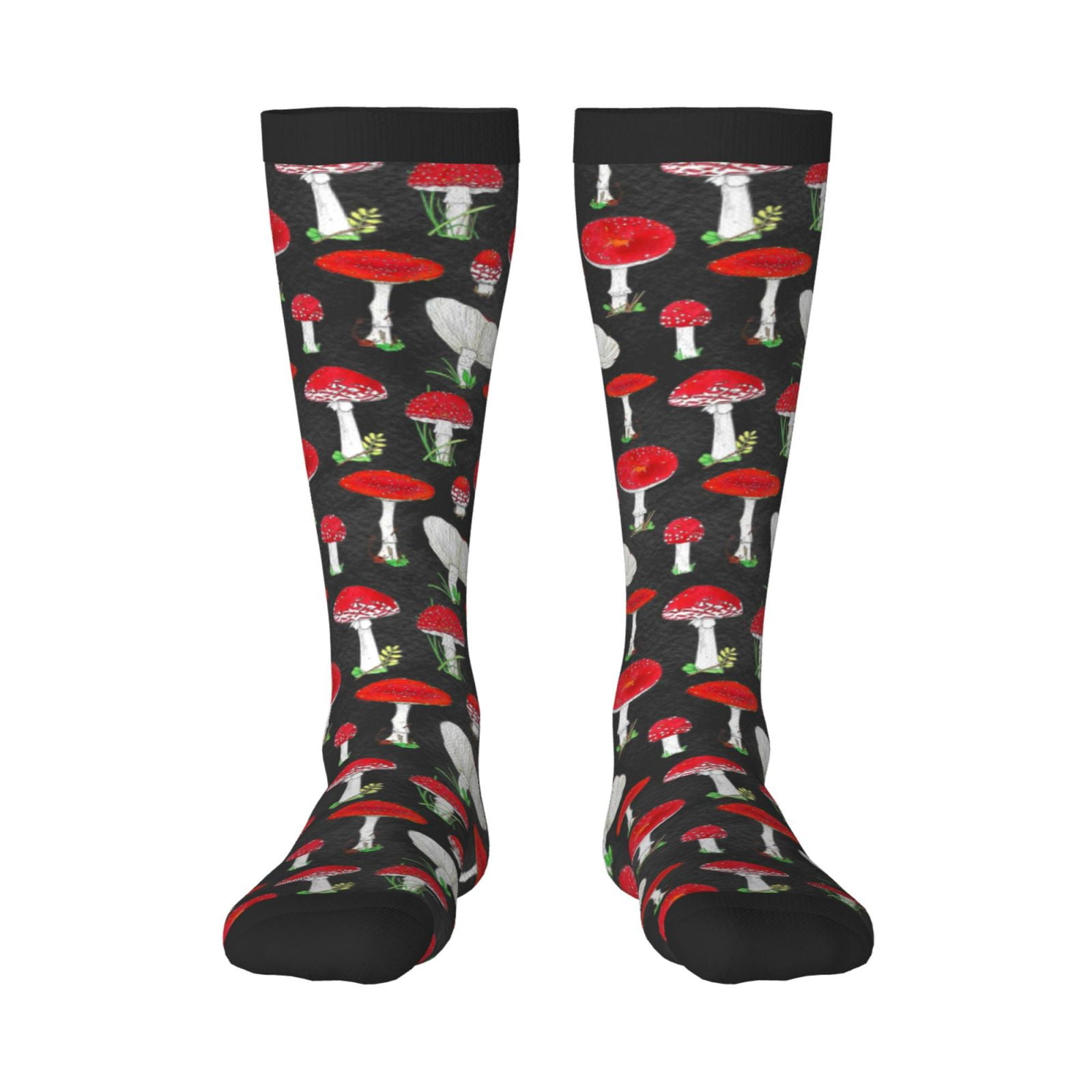 Naloa Red Mushrooms Thigh High Socks Extra Long Stretchy Sock Women ...