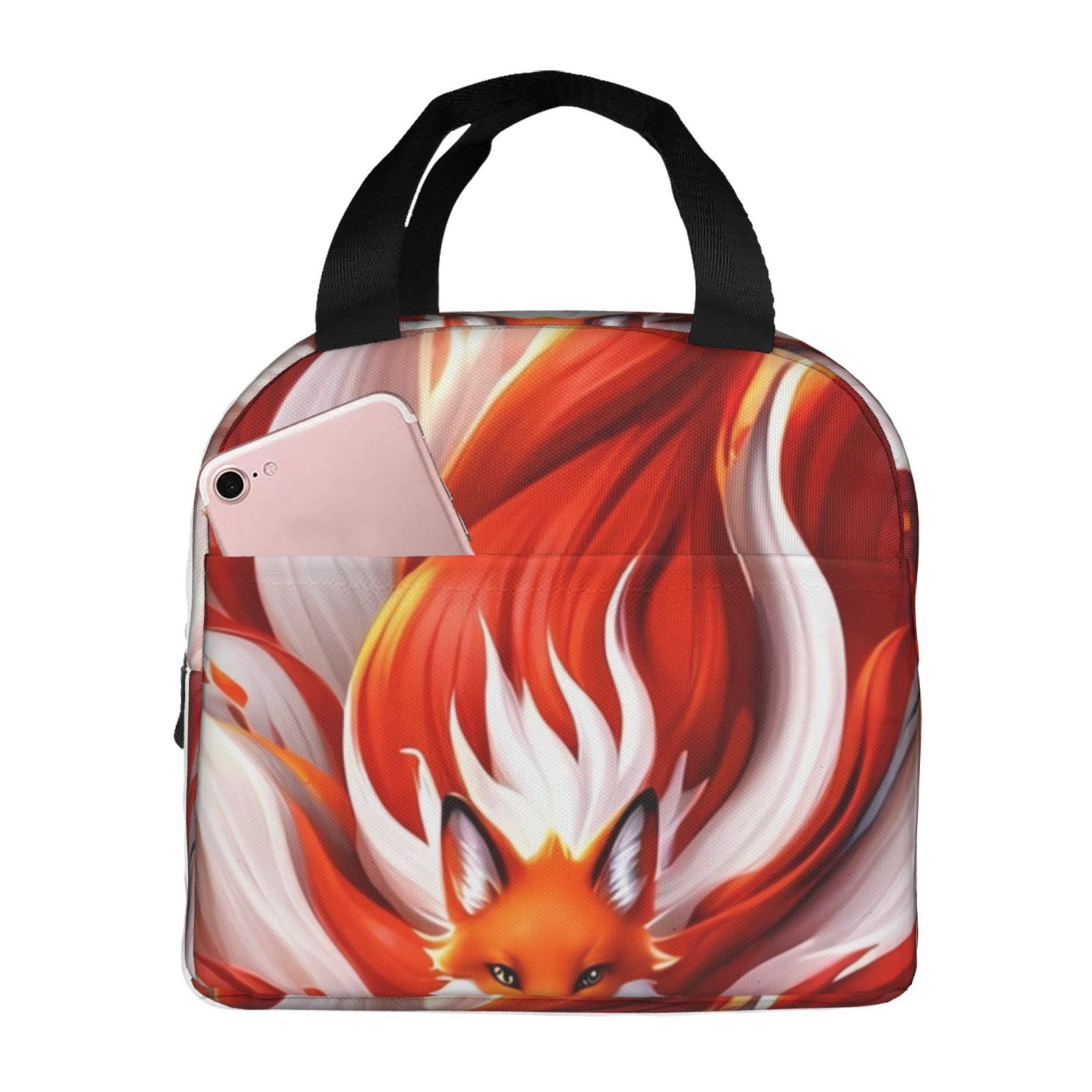 Naloa Red Sun Flame Fox Print Lunch Box for Women Men,Insulated Lunch ...