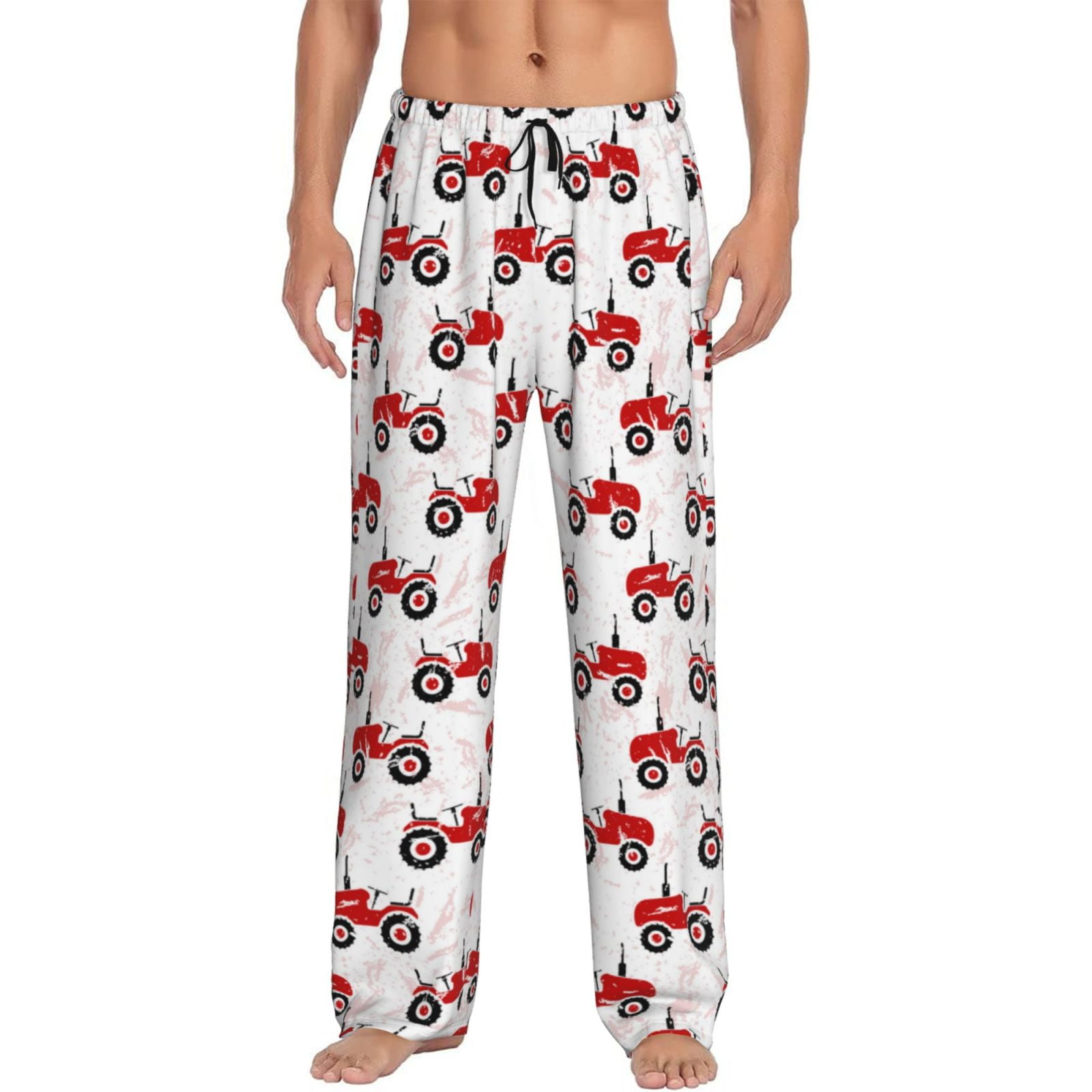 Naloa Red Wheeled Tractors Pajama Pants Men, PJ Bottoms, Sleep & Lounge ...