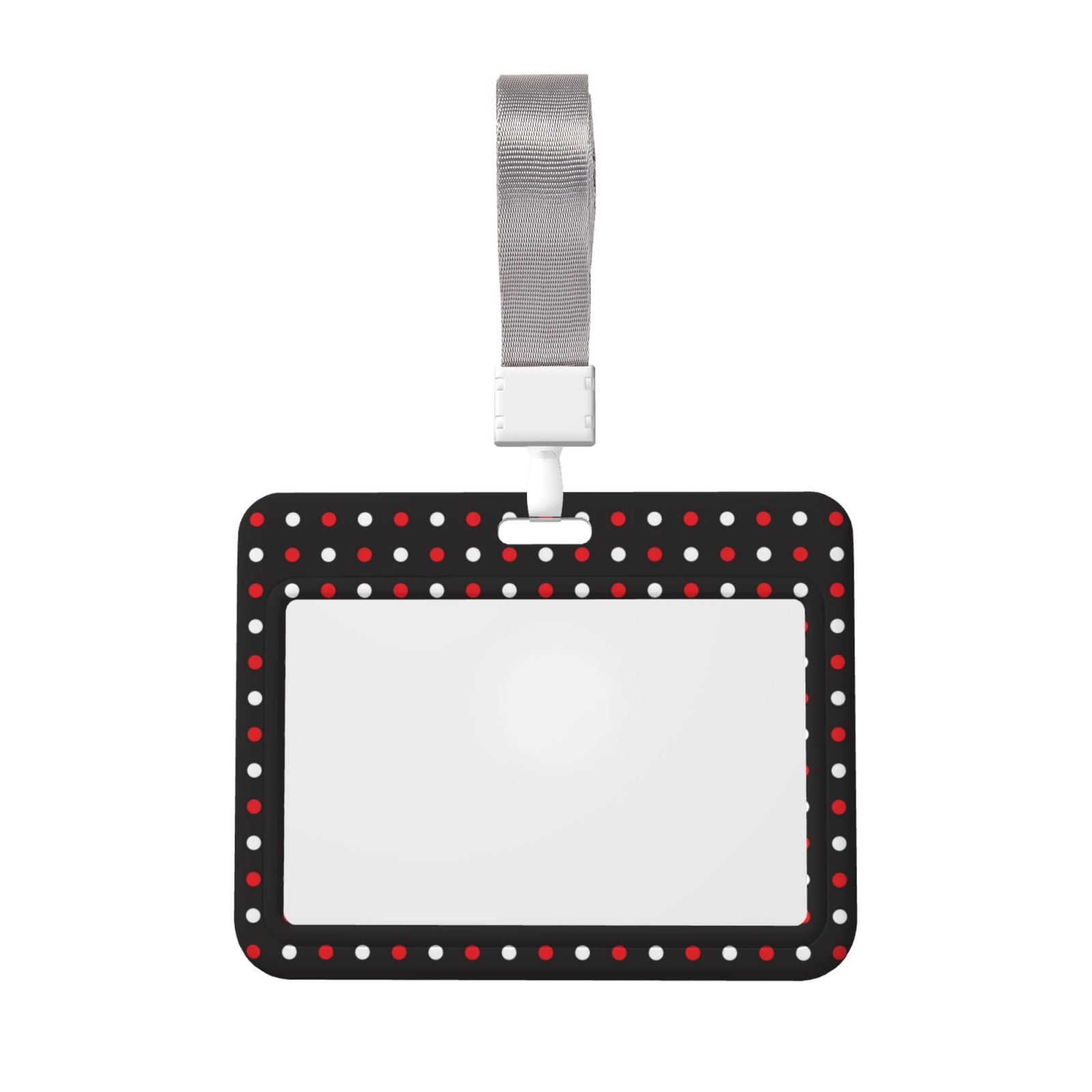 Naloa Red and white polka dots Card Badge Holder Work Badge Sleeve for ...