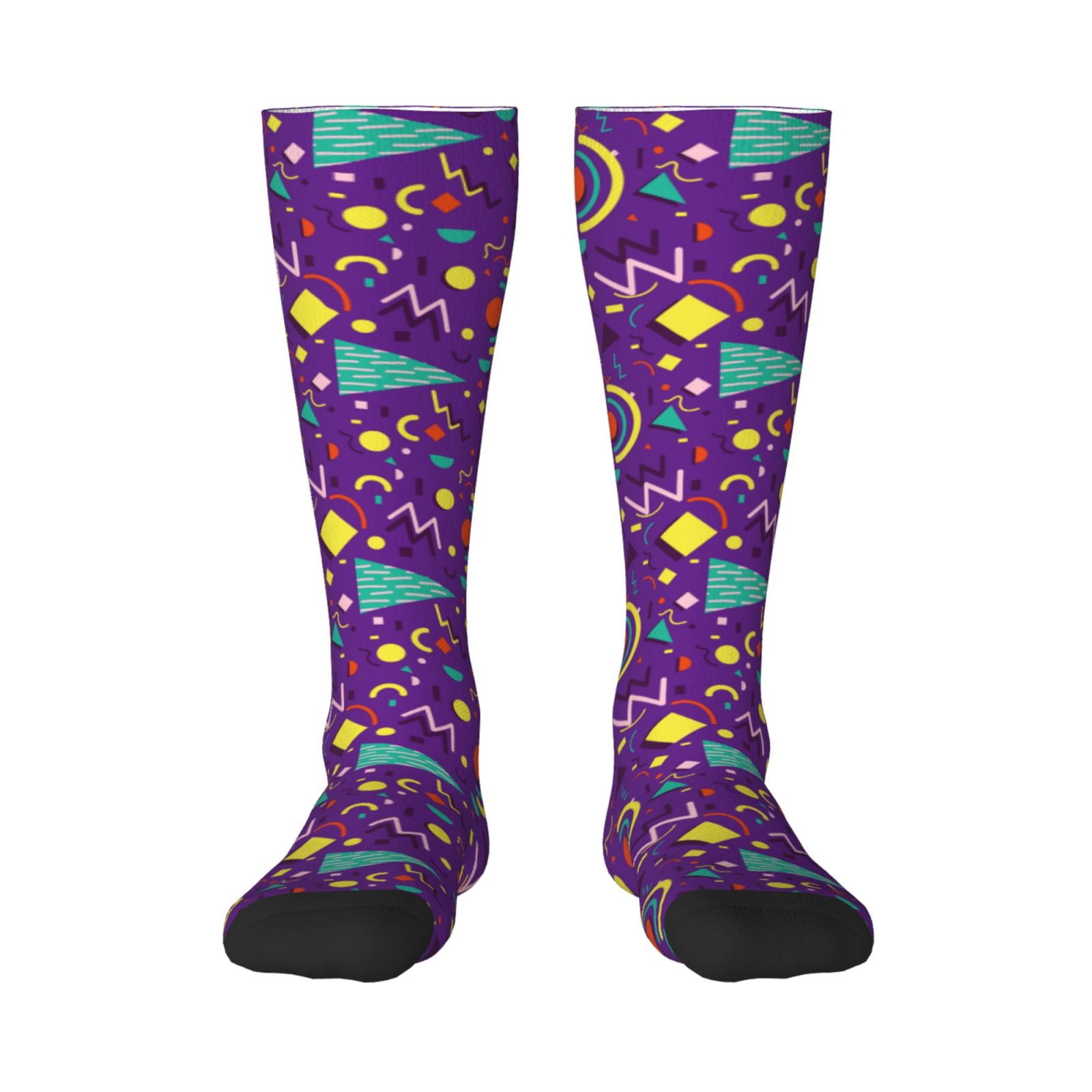 Naloa Retro 80s Style Thigh High Socks Extra Long Stretchy Sock Women ...