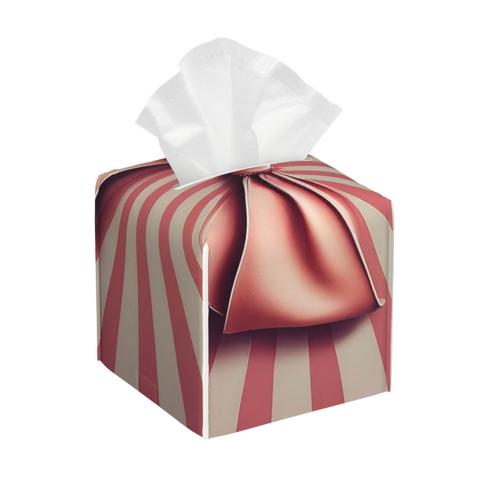 Naloa Retro Bow Tissue Box Cover Leather Tissue Holder Square Facial ...