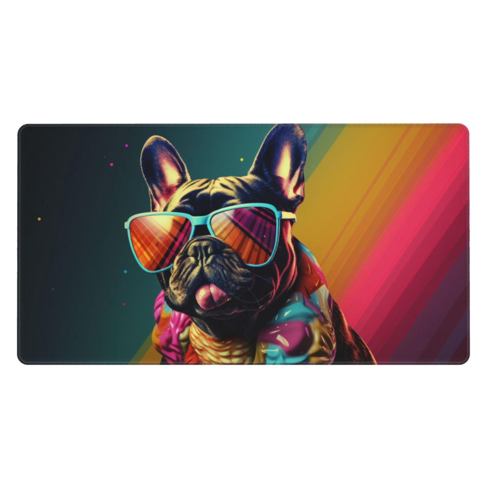 Naloa Retro Bulldog Sunglasses Gaming Mouse Pad Large Mouse Mat Long ...