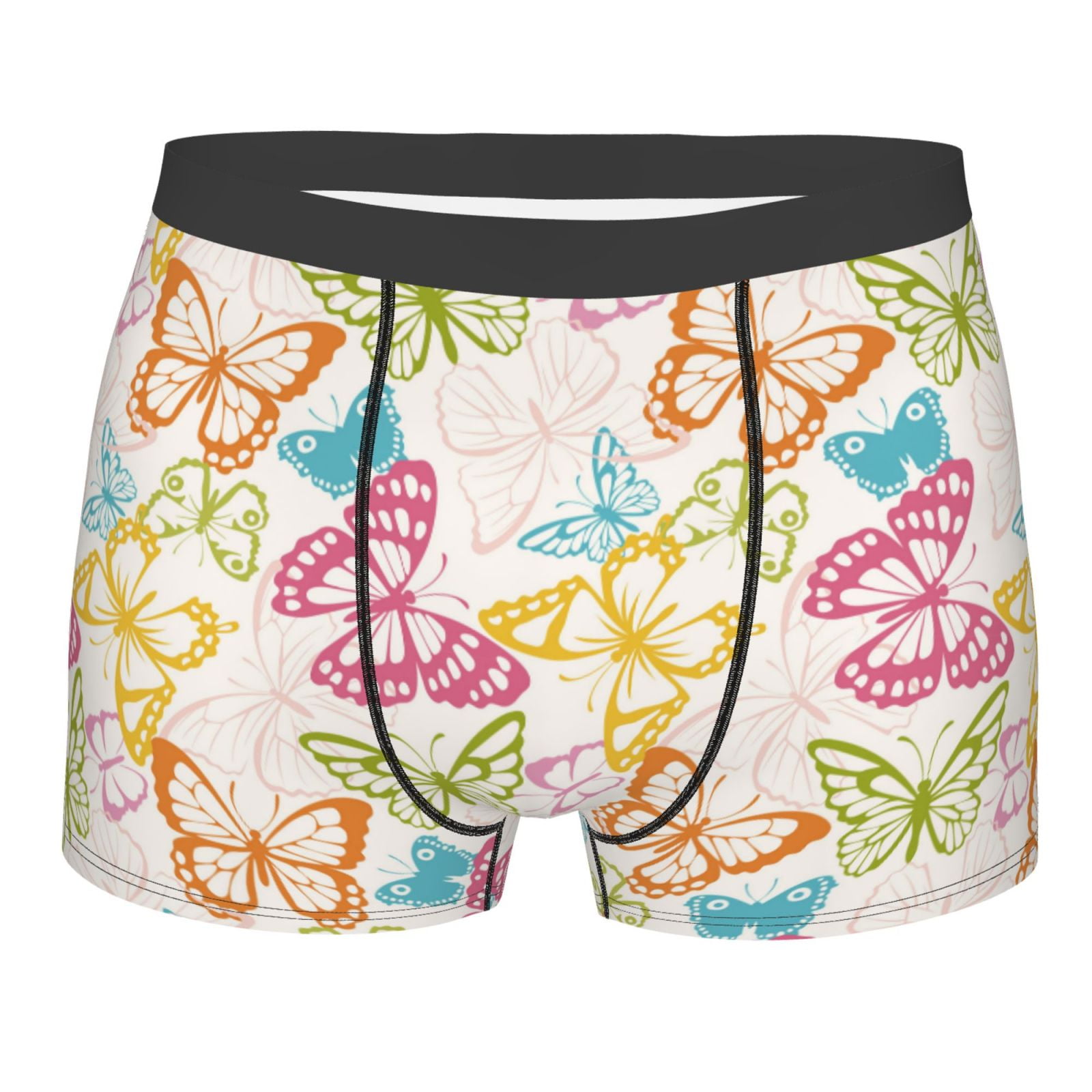 Naloa Retro Colorful Butterfly Print Mens Underwear - Boxers for Men ...