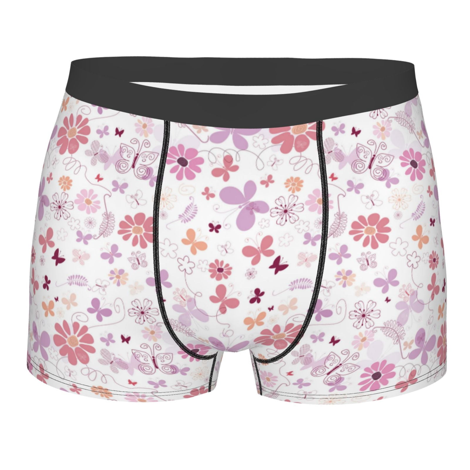 Naloa Retro Floral Print Mens Underwear - Boxers for Men, Classic ...