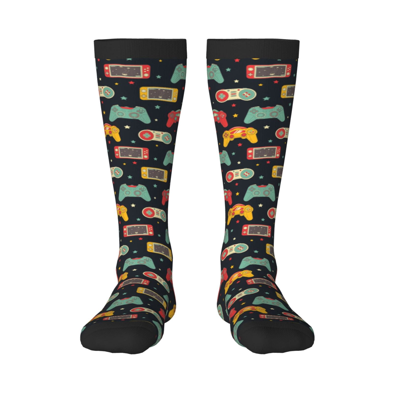 Naloa Retro Video Game Thigh High Socks Extra Long Stretchy Sock Women ...