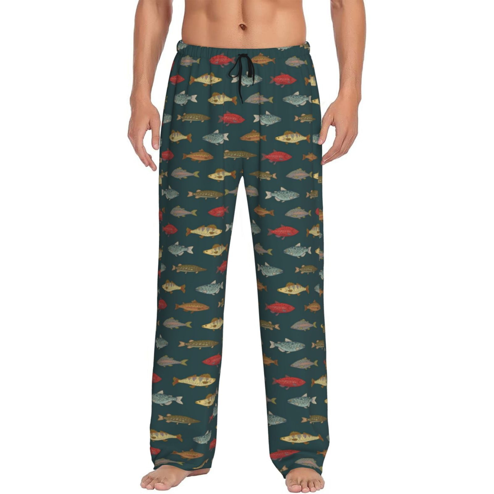 Naloa River Freshwater Fish Pajama Pants Men, PJ Bottoms, Sleep ...