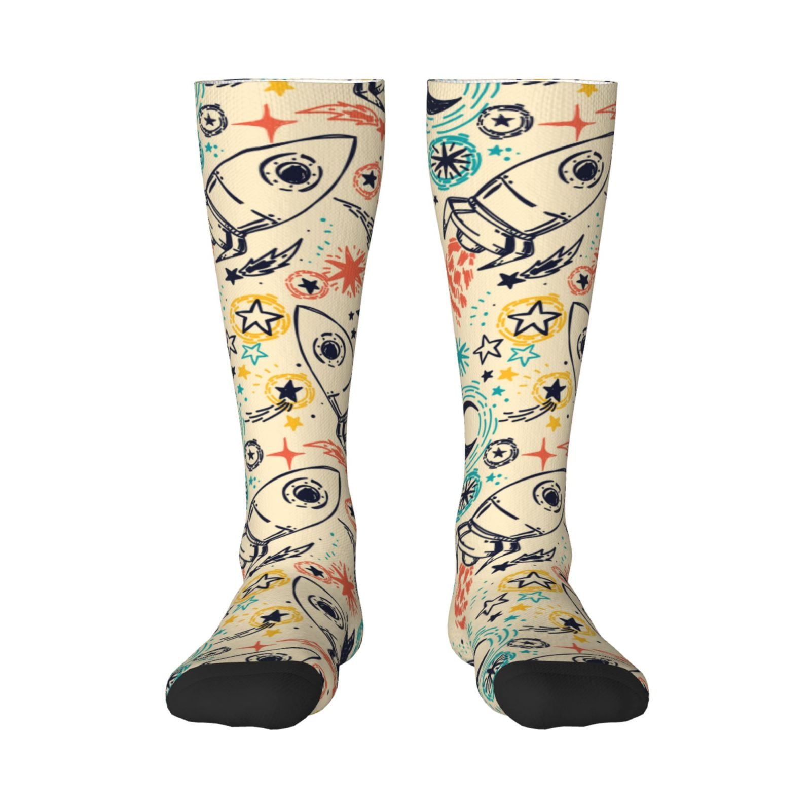 Naloa Rockets Thigh High Socks Extra Long Stretchy Sock Women Over Knee ...