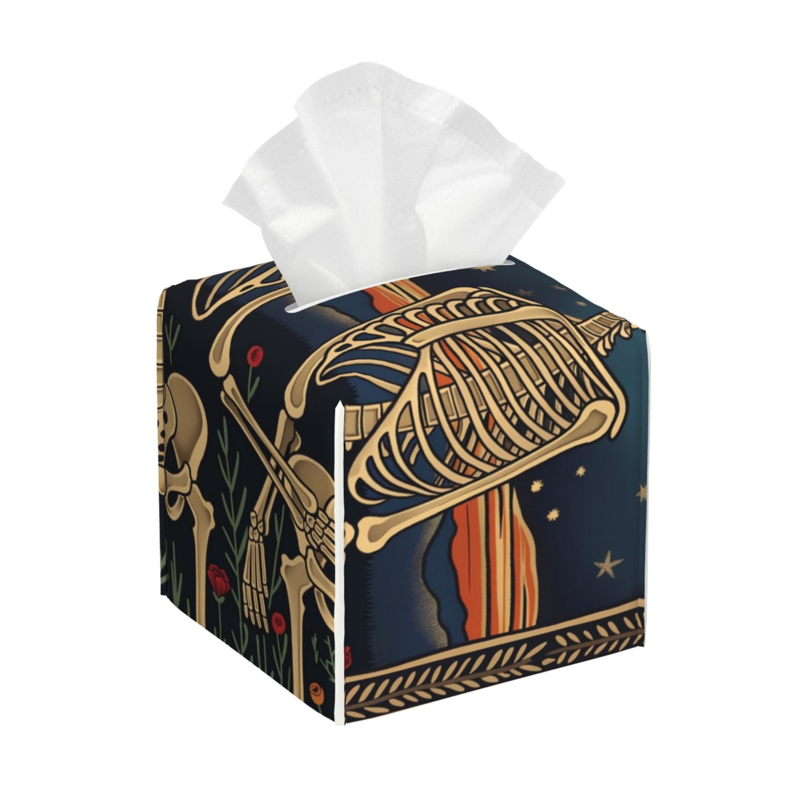 Naloa Romantic Skeletons Under Moon Tissue Box Cover Leather Tissue ...