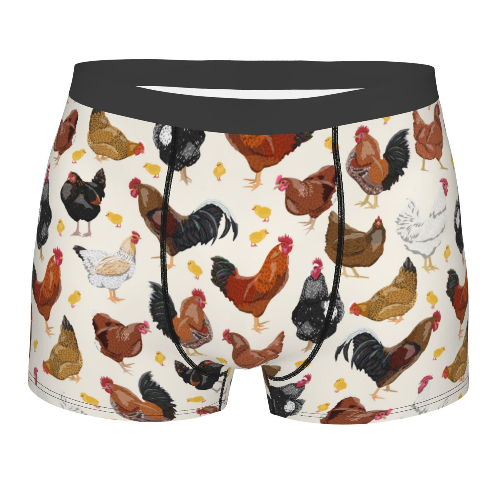 Naloa Roosters and Chickens Print Mens Underwear - Boxers for Men ...