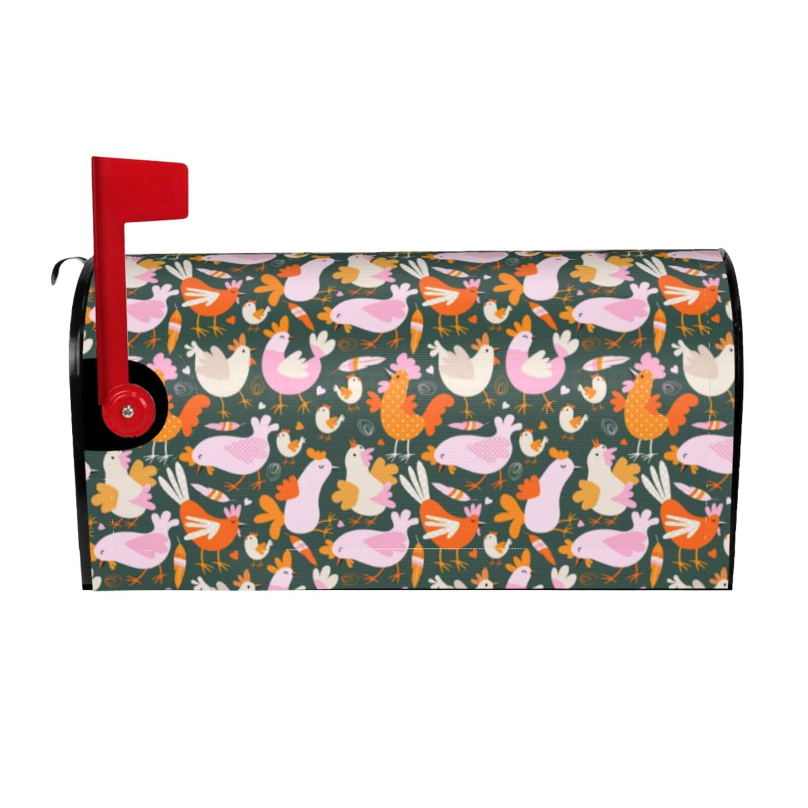 Naloa Roosters and Chicks Mailbox Covers Magnetic Post Box Cover Post ...