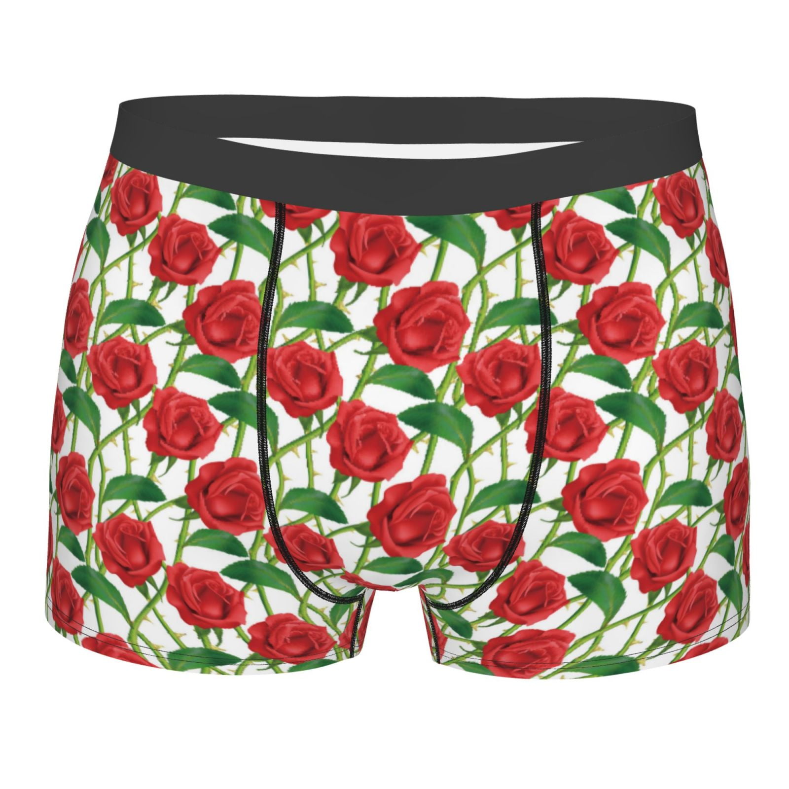 Naloa Rose Flowers Print Mens Underwear - Boxers for Men, Classic ...