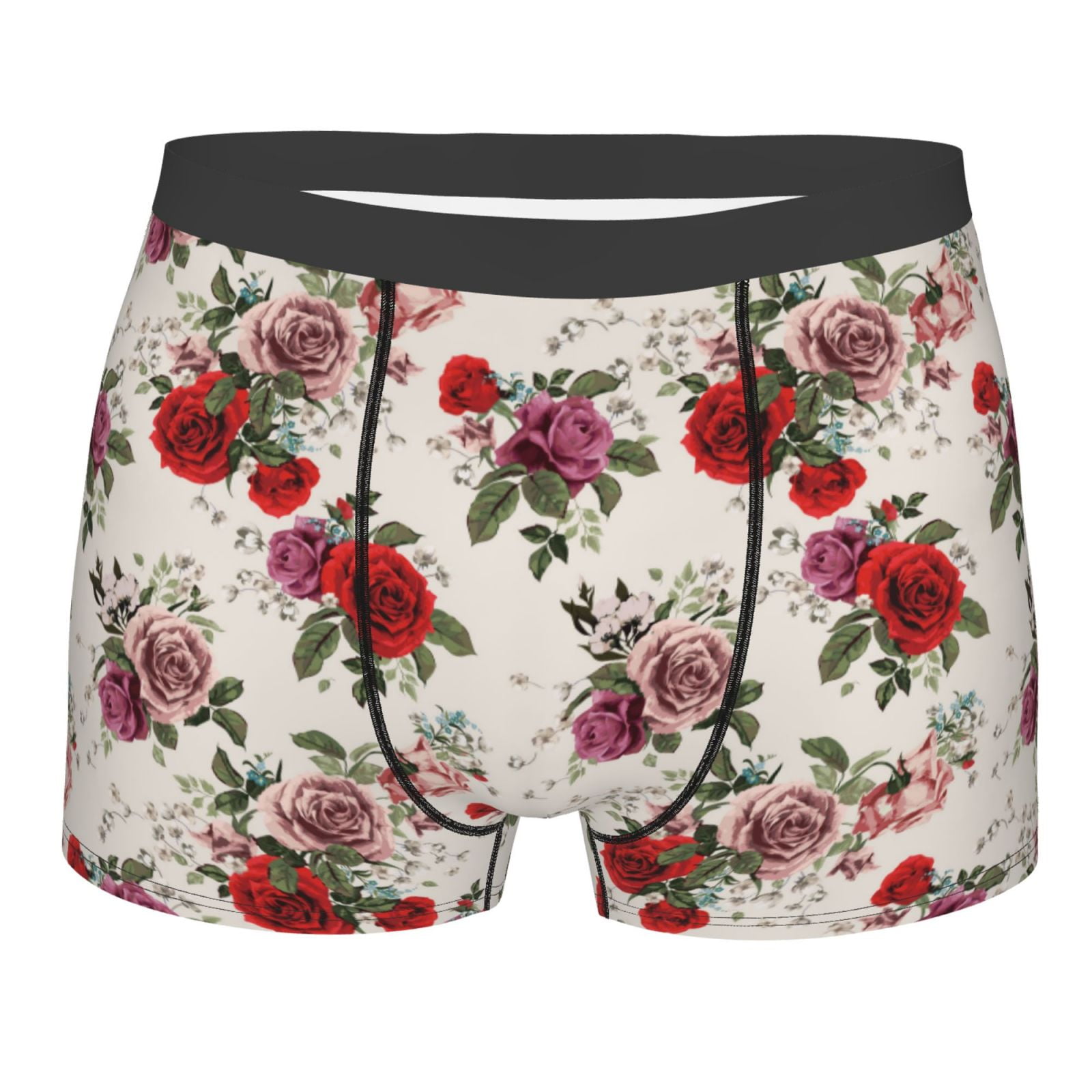 Naloa Rose Flowers Print Mens Underwear - Boxers for Men, Classic ...