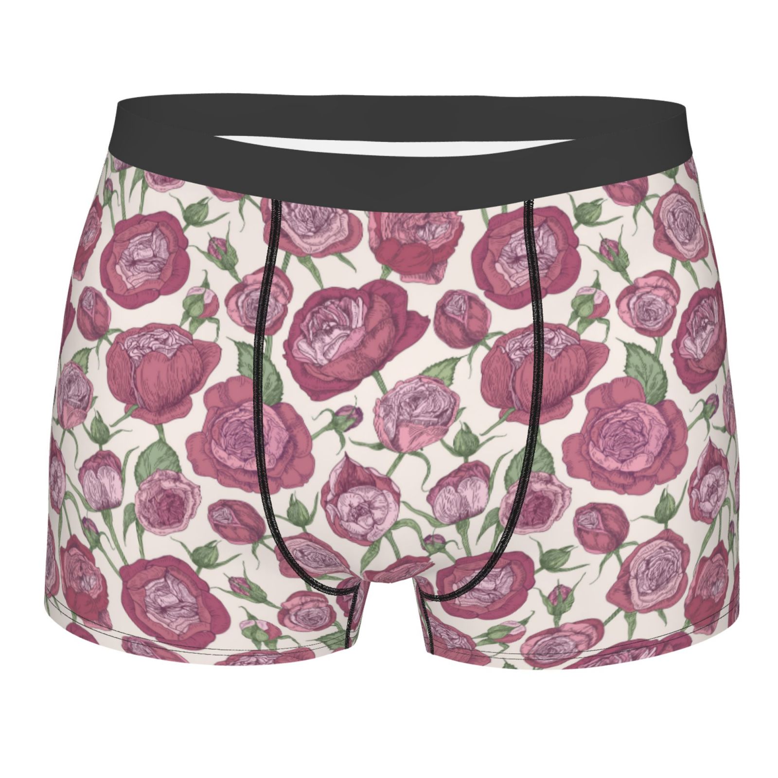 Naloa Rose Flowers Print Mens Underwear - Boxers for Men, Classic ...