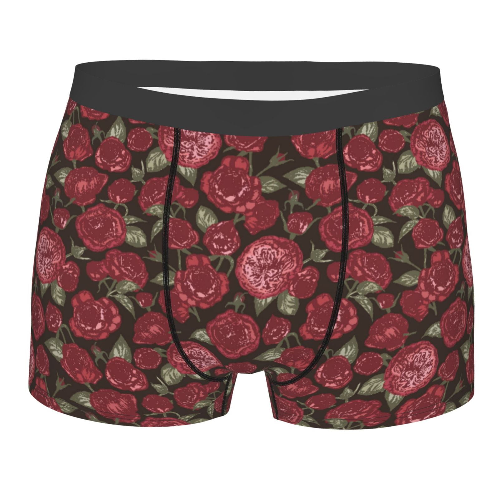 Naloa Rose Flowers Print Mens Underwear - Boxers for Men, Classic ...