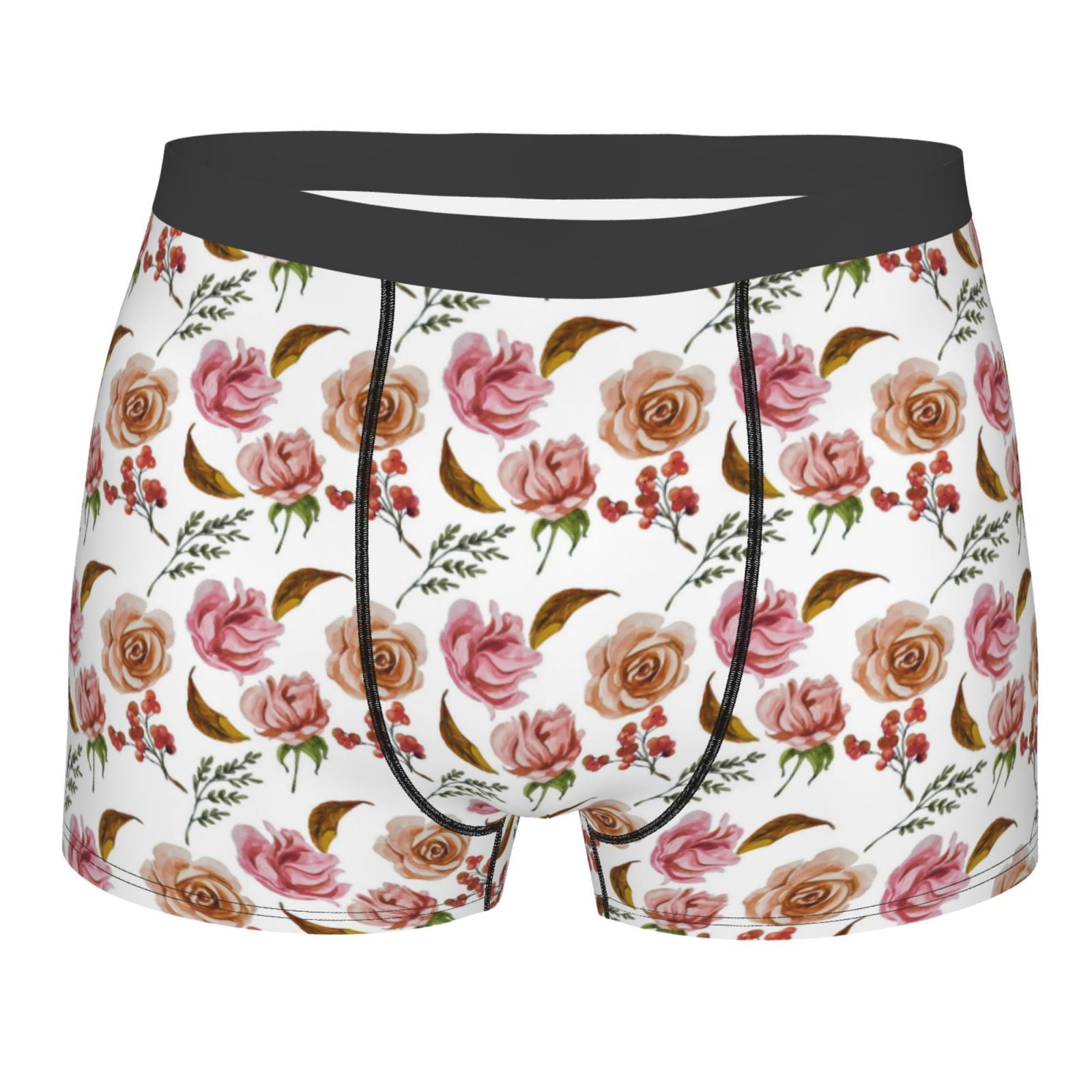 Naloa Rose Flowers Print Mens Underwear - Boxers for Men, Classic ...
