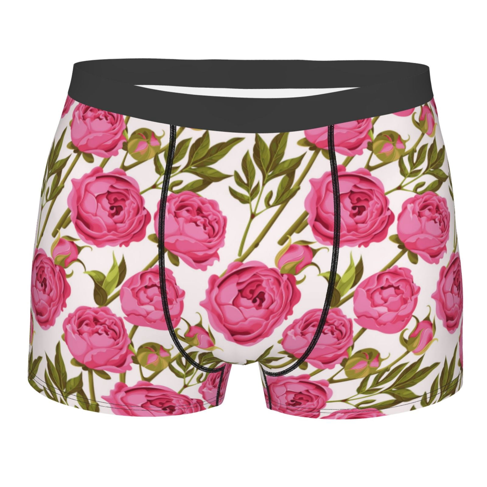 Naloa Rose Flowers Print Mens Underwear - Boxers for Men, Classic ...