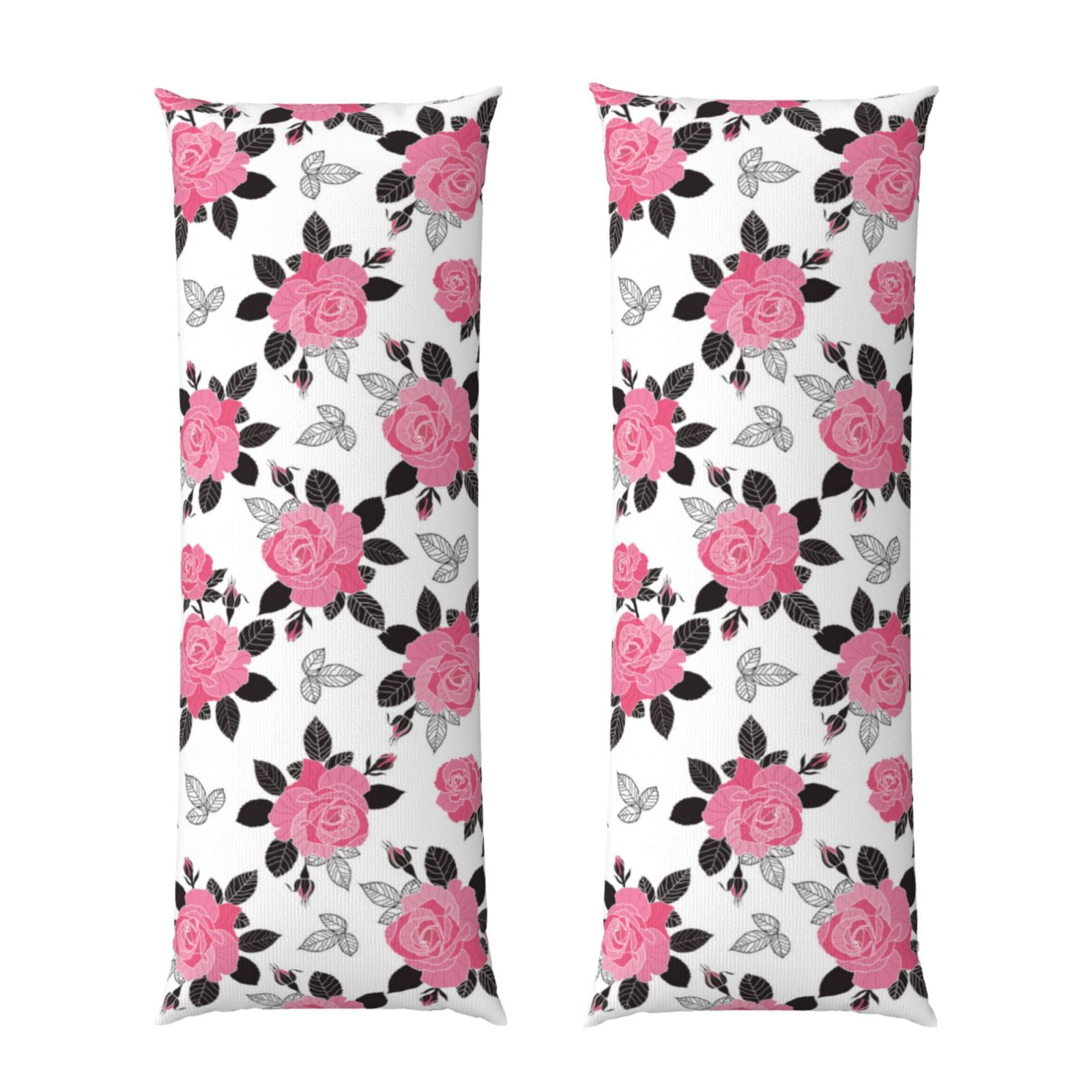 Naloa Rose Flowers Super Soft 20x60 Body Pillow Case,Long Side Hidden ...