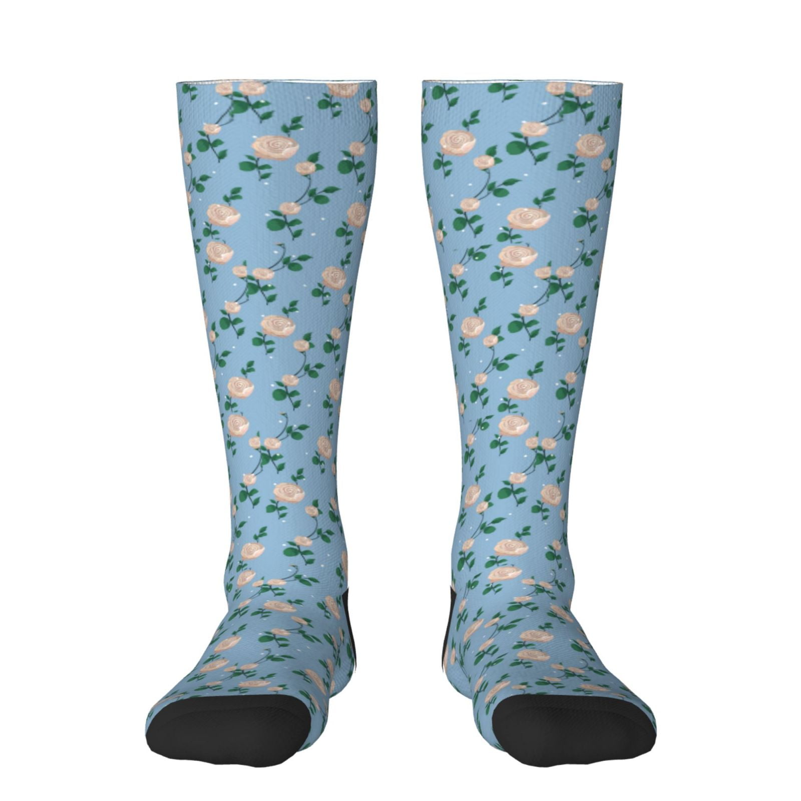 Naloa Rose Flowers Thigh High Socks Extra Long Stretchy Sock Women Over ...