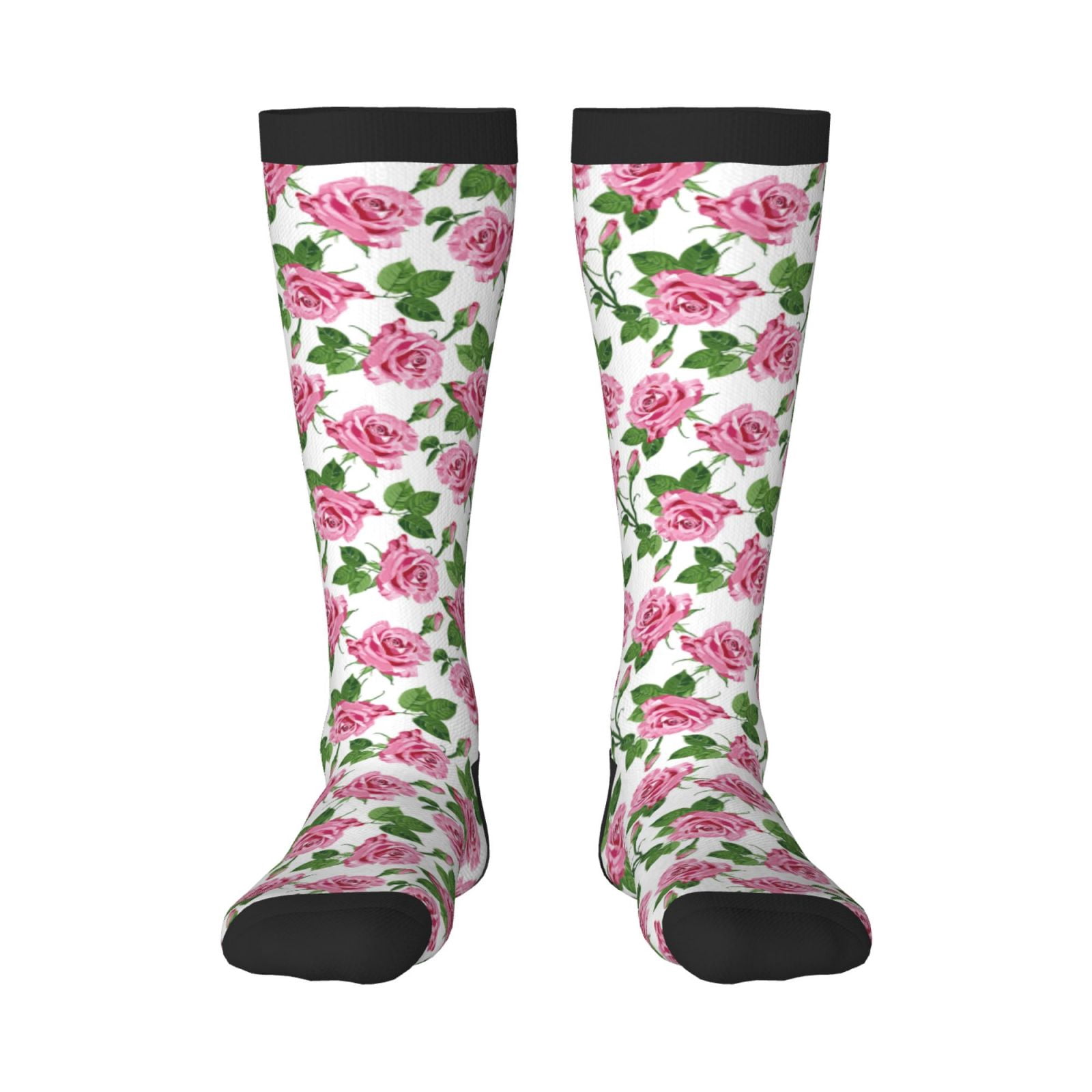 Naloa Rose Flowers Thigh High Socks Extra Long Stretchy Sock Women Over ...