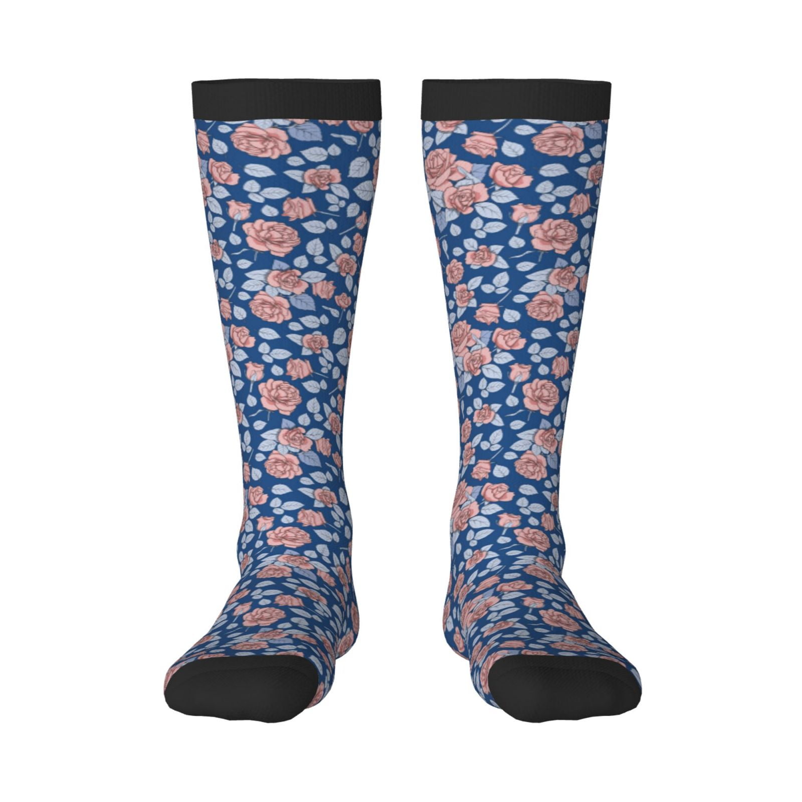 Naloa Rose Flowers Thigh High Socks Extra Long Stretchy Sock Women Over ...