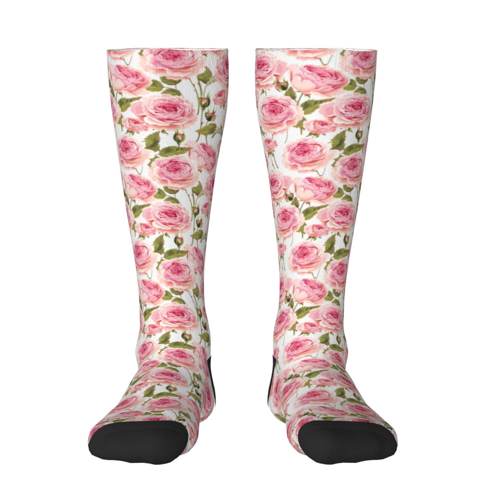 Naloa Rose Flowers Thigh High Socks Extra Long Stretchy Sock Women Over ...