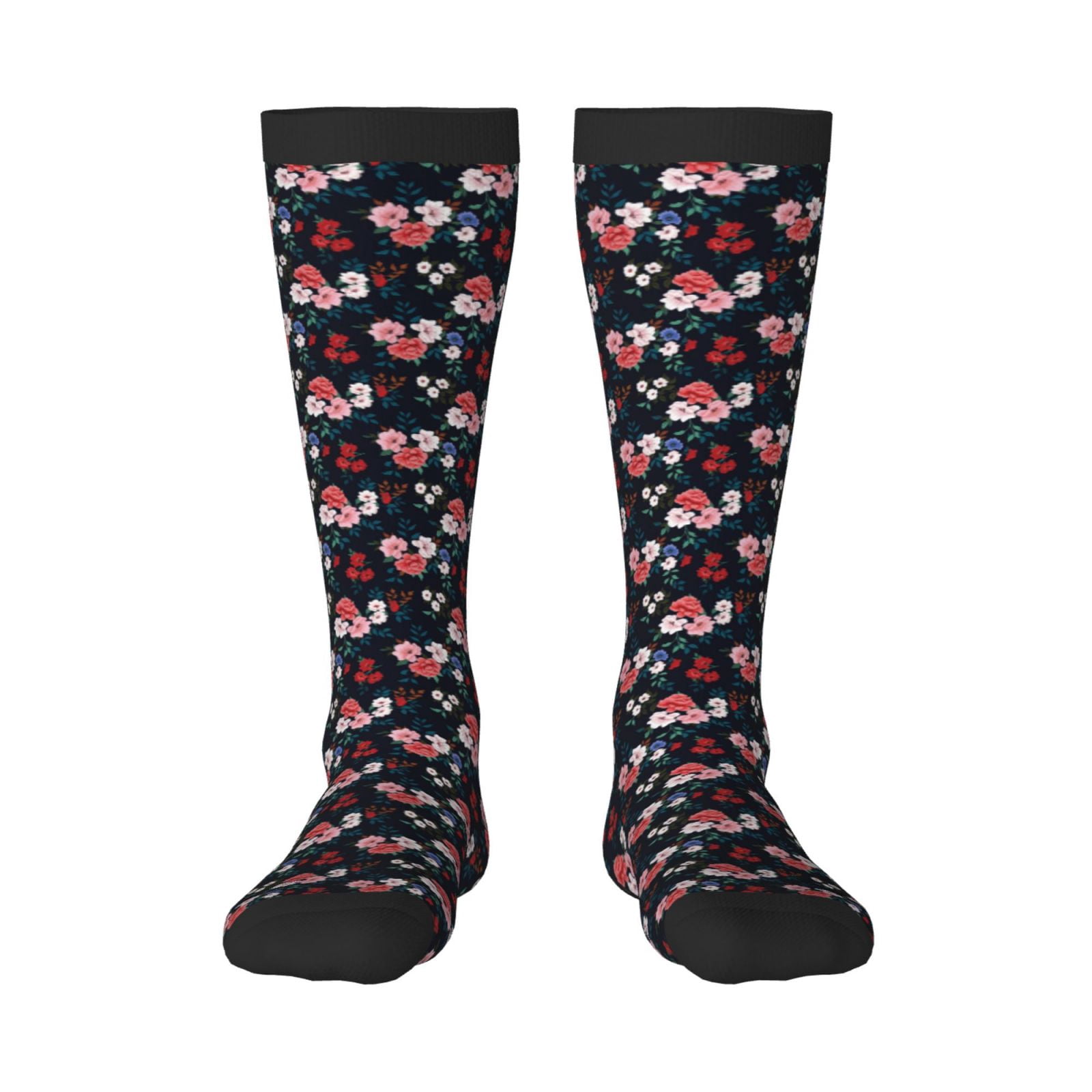 Naloa Rose Flowers Thigh High Socks Extra Long Stretchy Sock Women Over ...