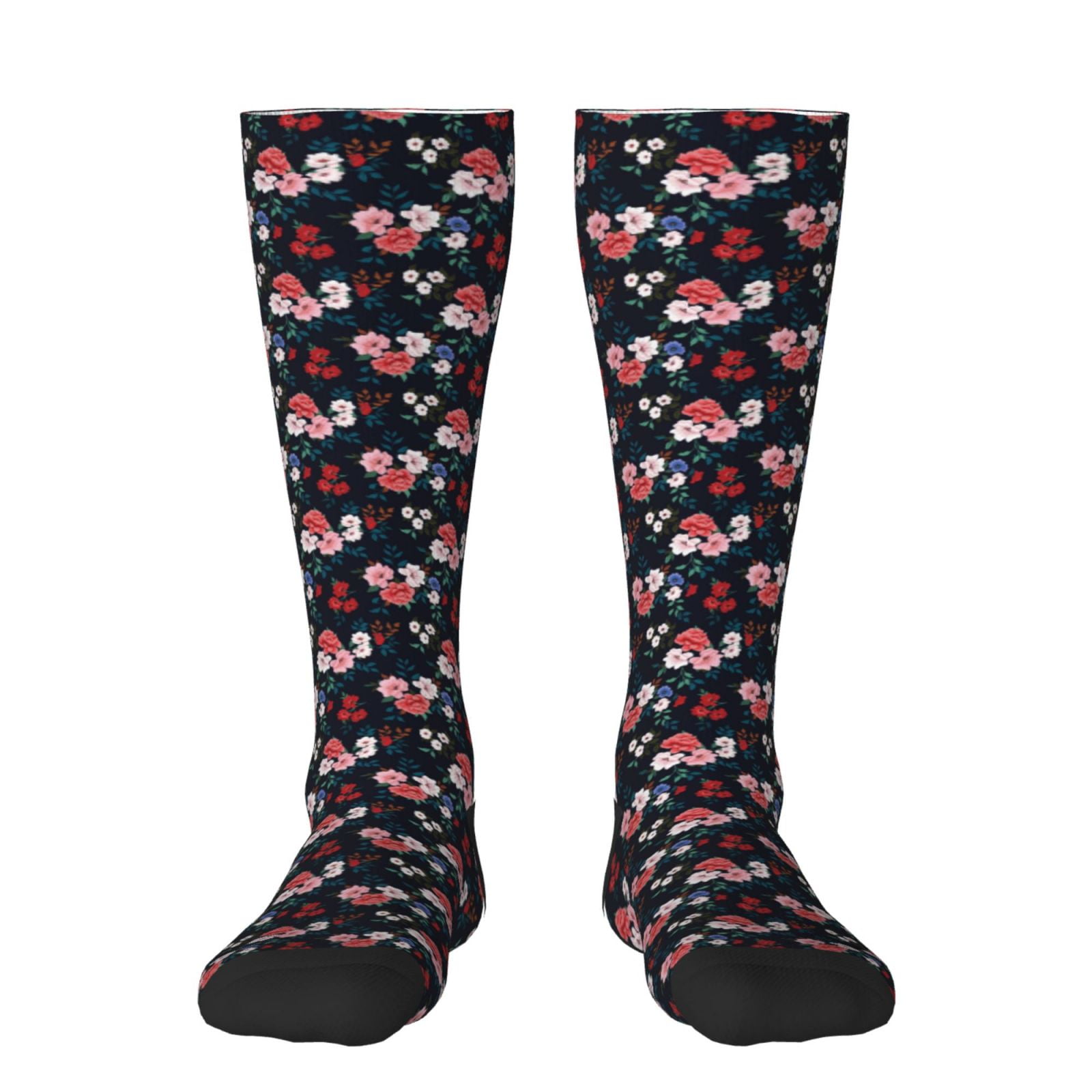 Naloa Rose Flowers Thigh High Socks Extra Long Stretchy Sock Women Over ...
