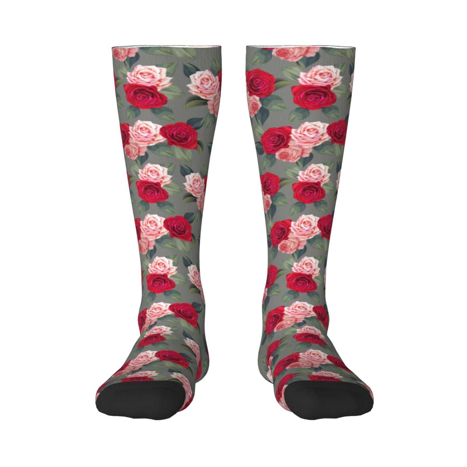 Naloa Rose Flowers Thigh High Socks Extra Long Stretchy Sock Women Over ...