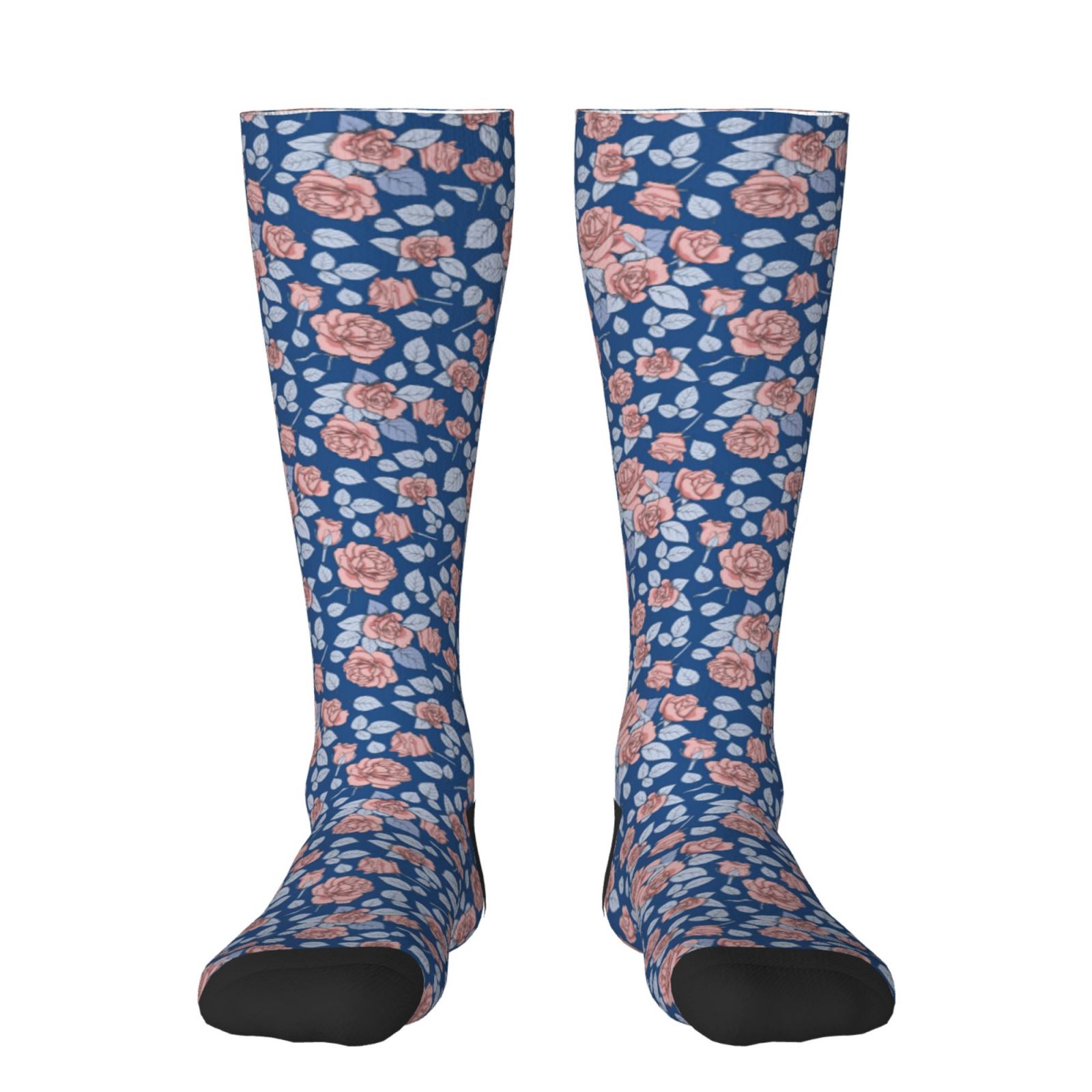 Naloa Rose Flowers Thigh High Socks Extra Long Stretchy Sock Women Over ...