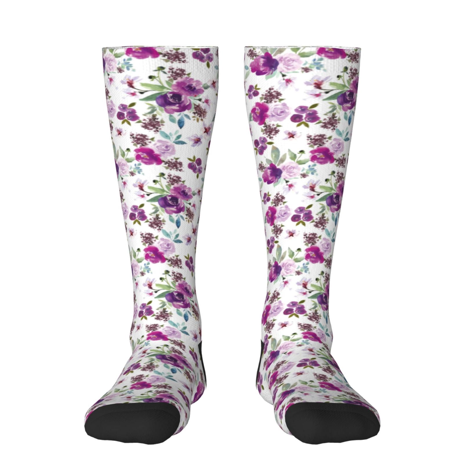 Naloa Rose Flowers Thigh High Socks Extra Long Stretchy Sock Women Over ...