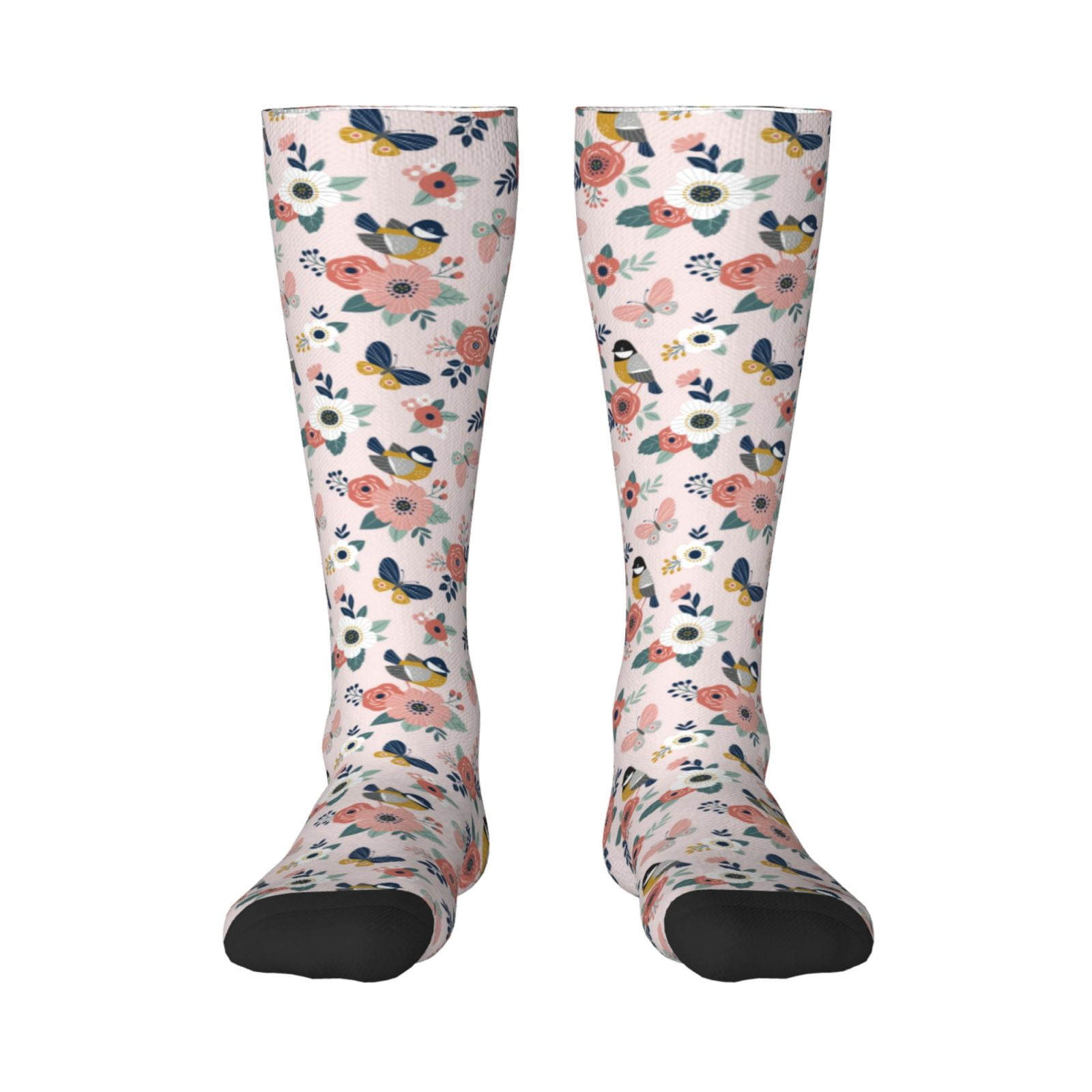 Naloa Rose Flowers Thigh High Socks Extra Long Stretchy Sock Women Over ...