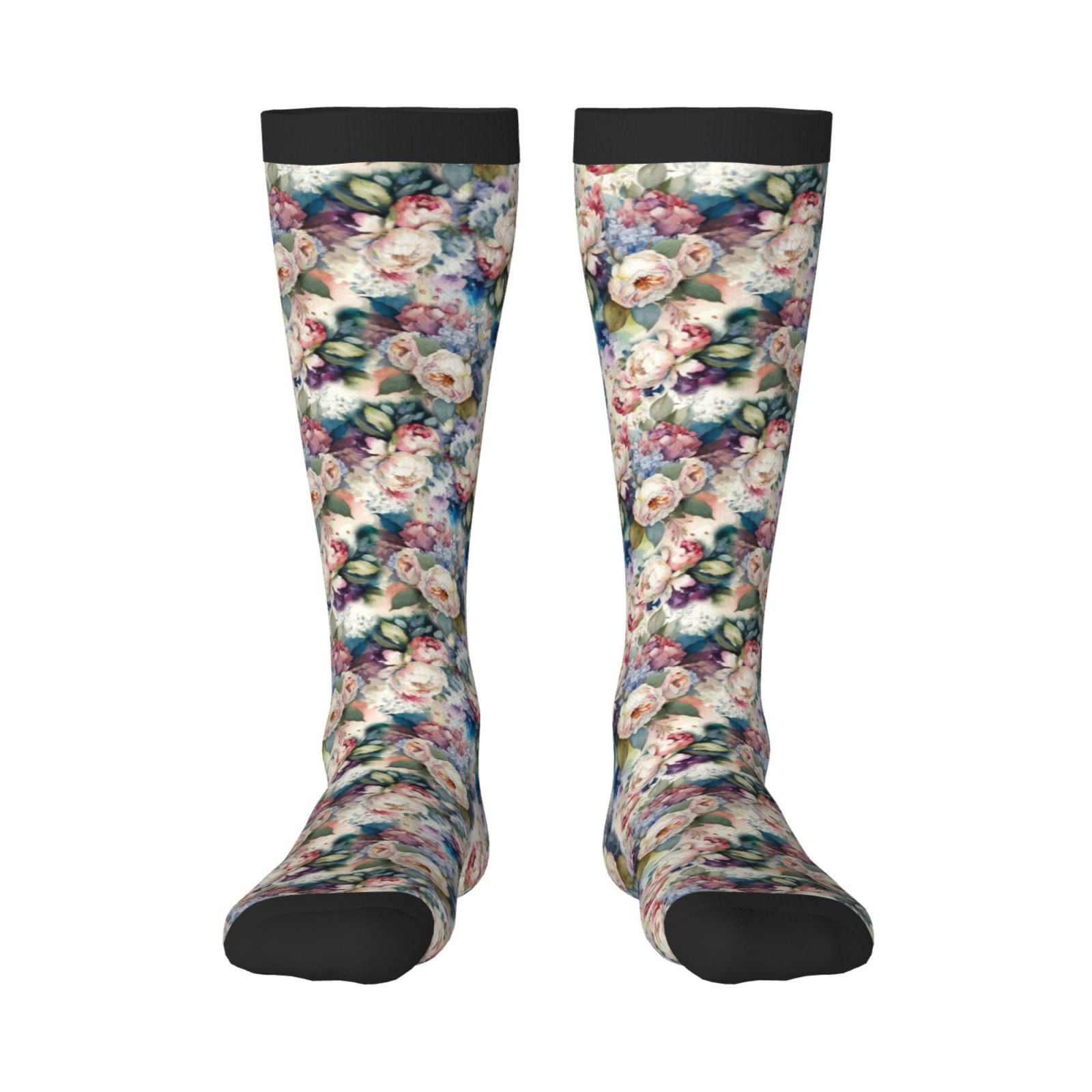Naloa Rose Flowers Thigh High Socks Extra Long Stretchy Sock Women Over ...