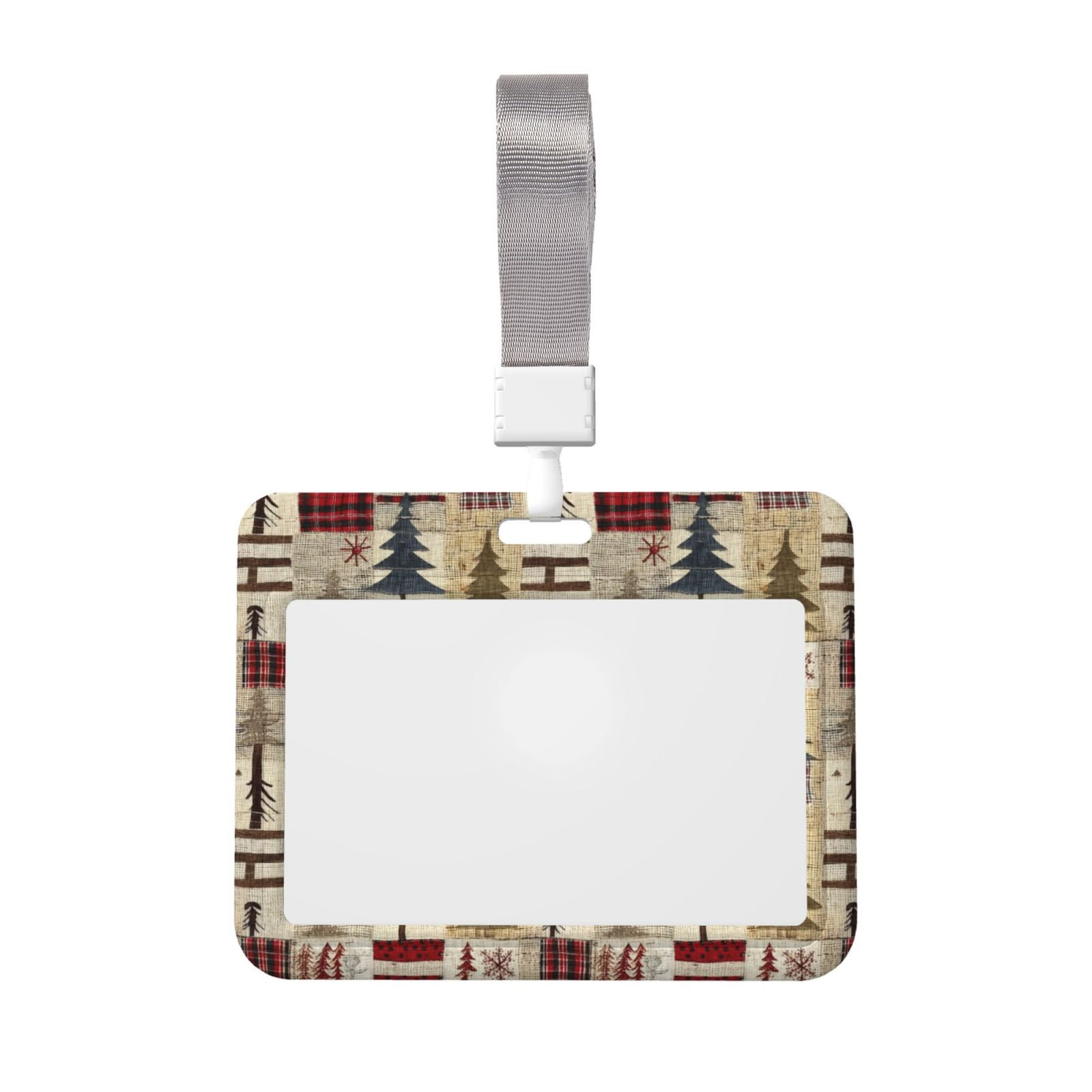 Naloa Rustic Plaid Forest Lodge Card Badge Holder Work Badge Sleeve for ...