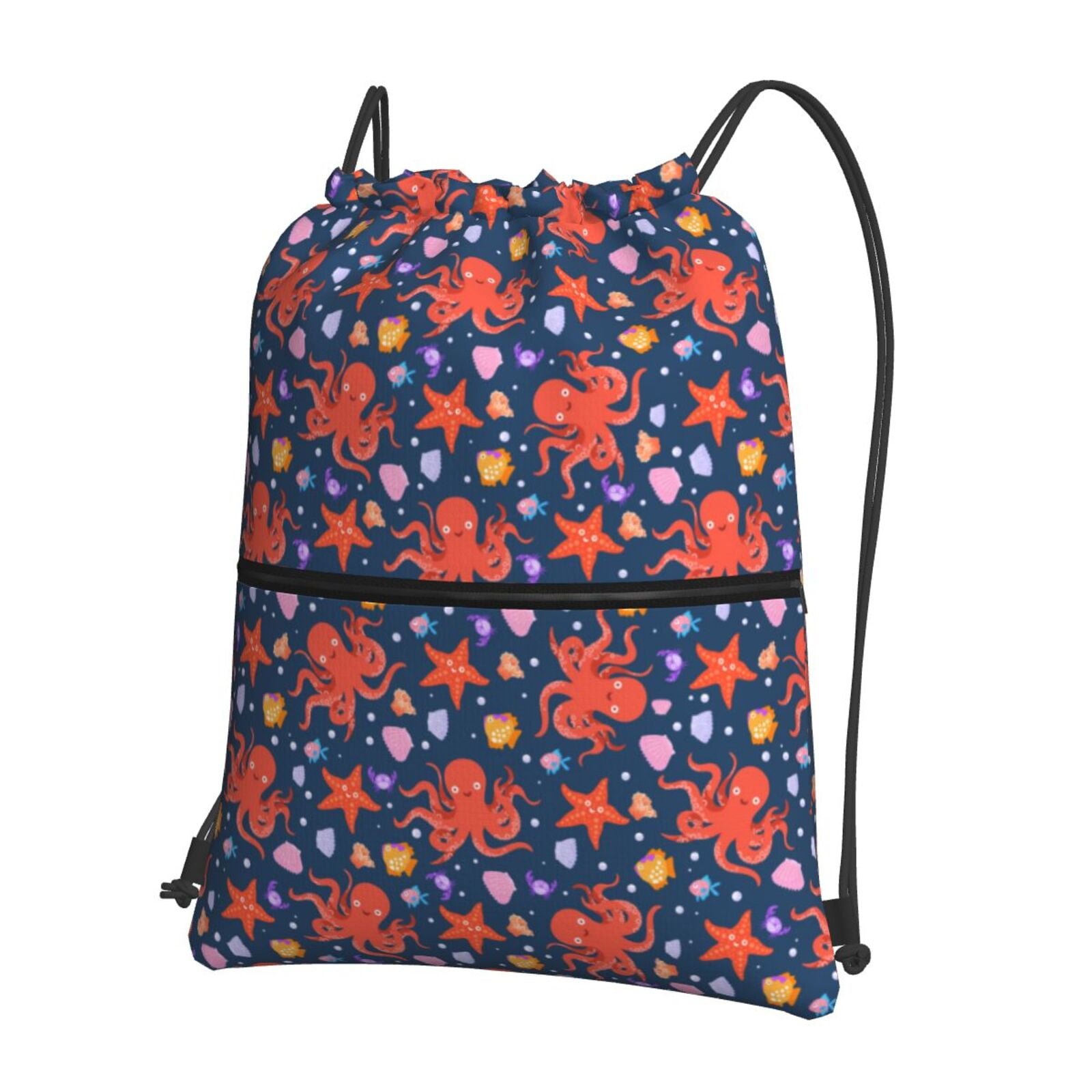 Naloa Sea Animals Drawstring Backpack String Bag Cinch Water Resistant ...
