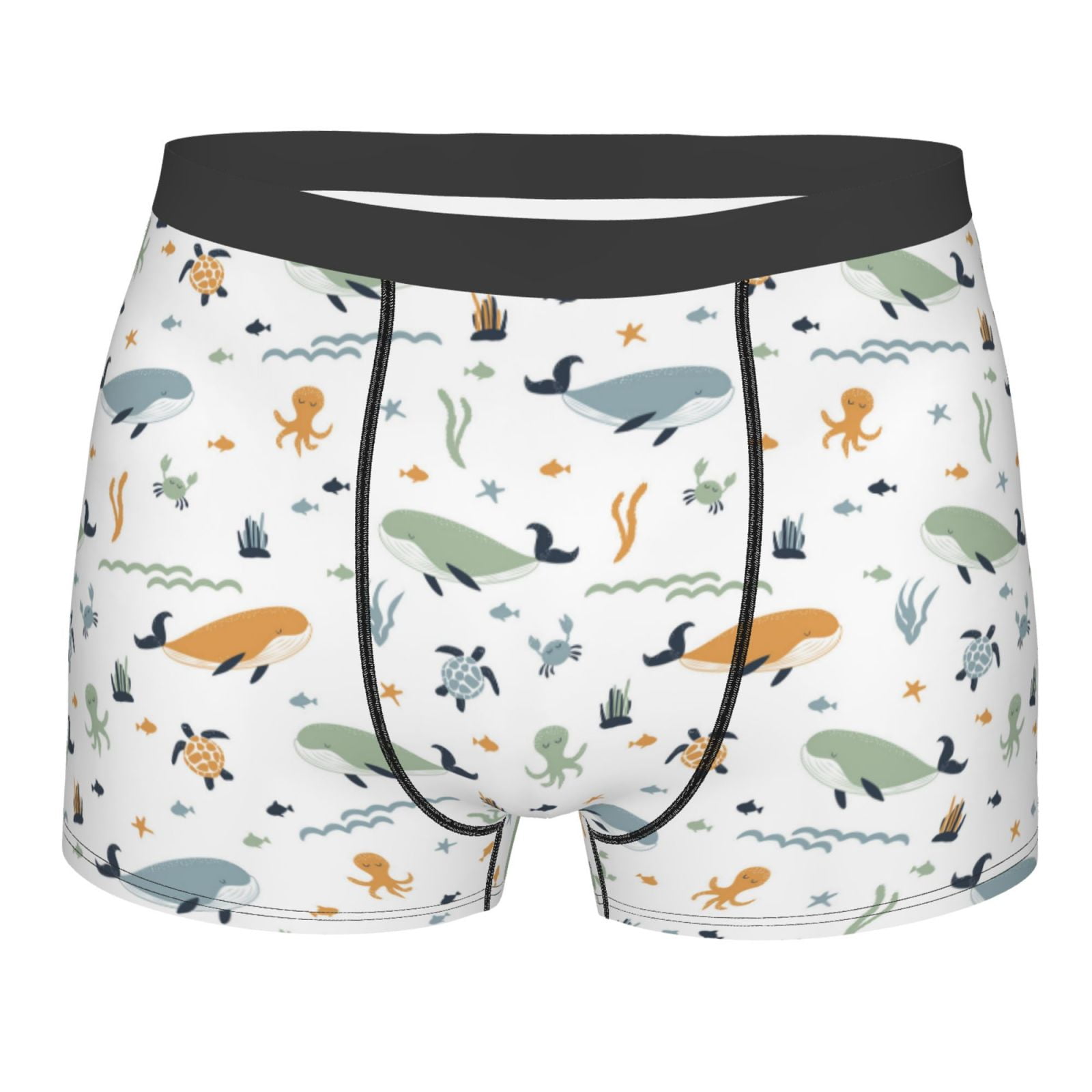 Naloa Sea Creatures Print Mens Underwear - Boxers for Men, Classic ...