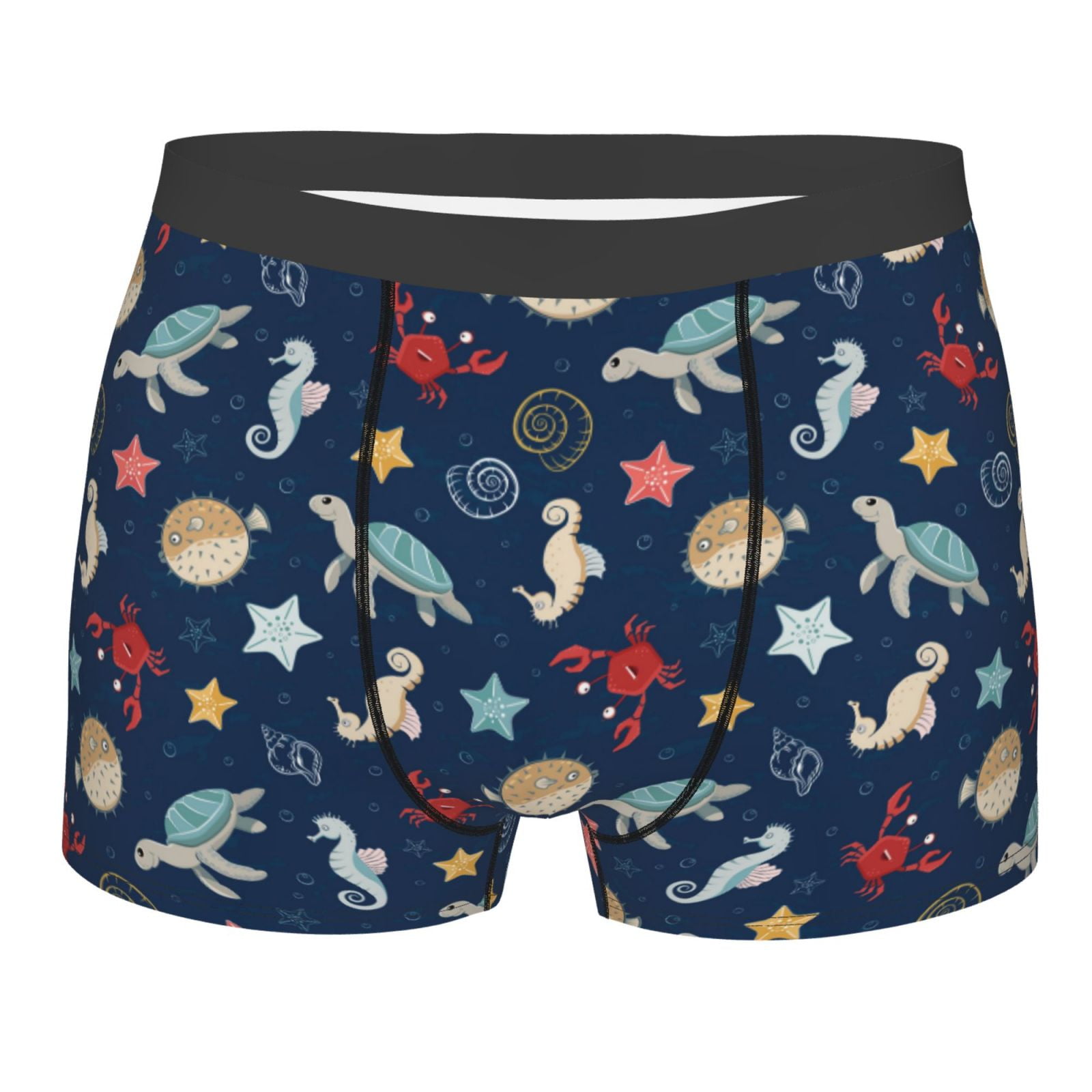 Naloa Sea Creatures Print Mens Underwear - Boxers for Men, Classic ...