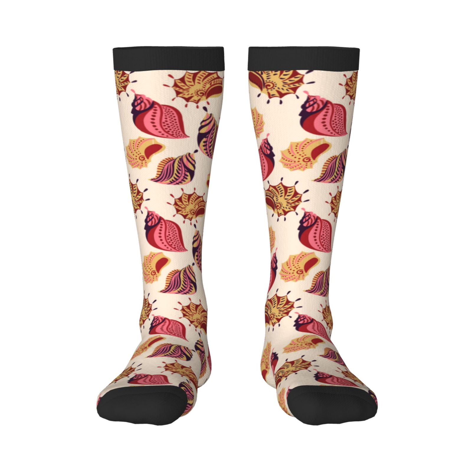 Naloa Sea Shells Thigh High Socks Extra Long Stretchy Sock Women Over ...