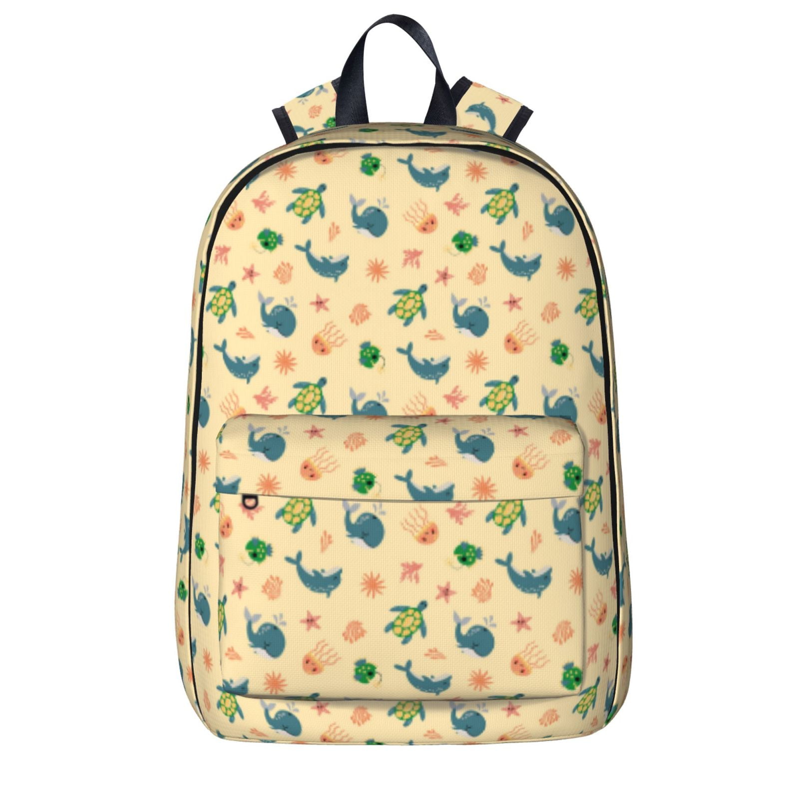 Naloa Sea Turtle And Whale Print Laptop Backpack - Computer Bag with 2 ...