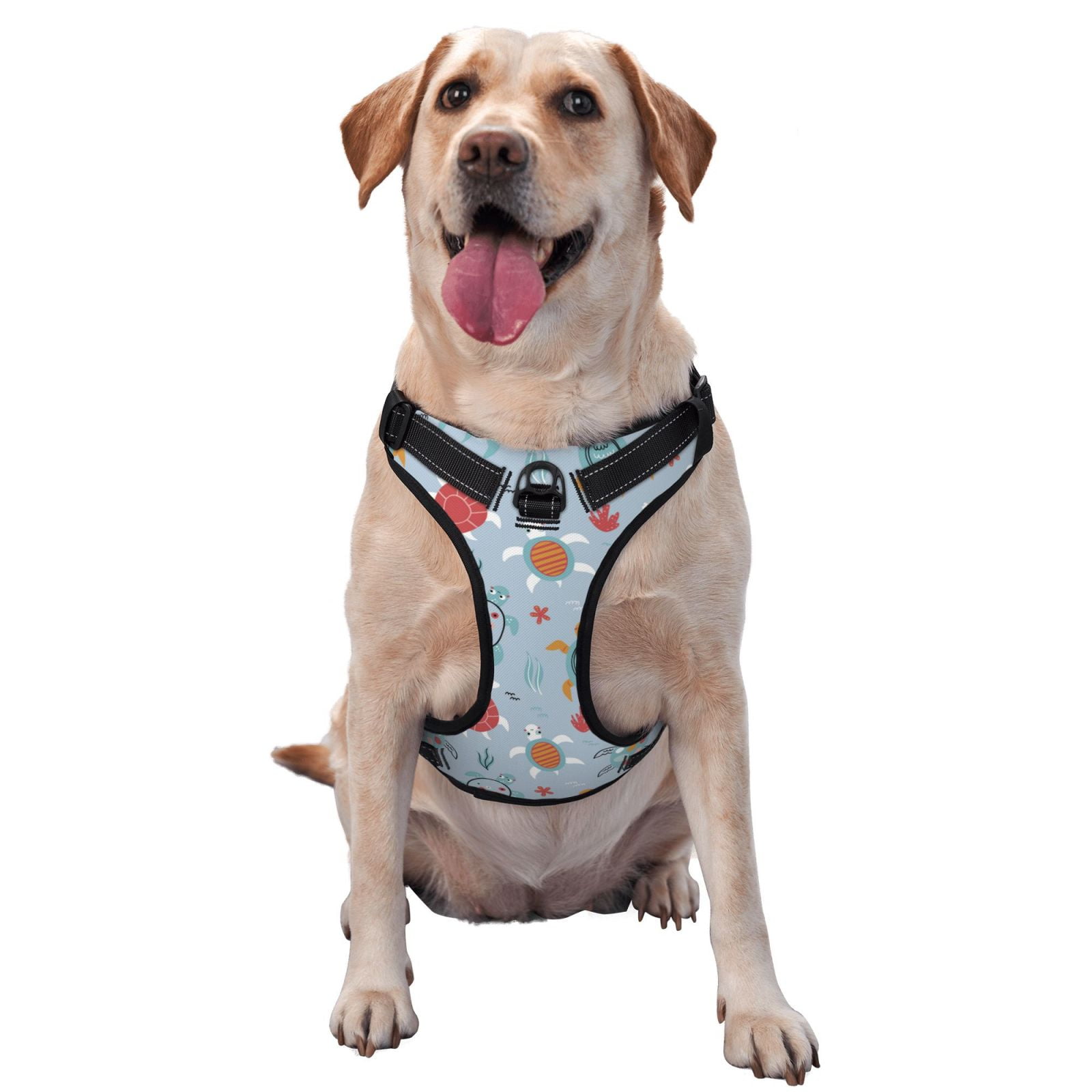 Naloa Sea Turtle Pet Harness Vest with Traction Rope, Adjustable No ...