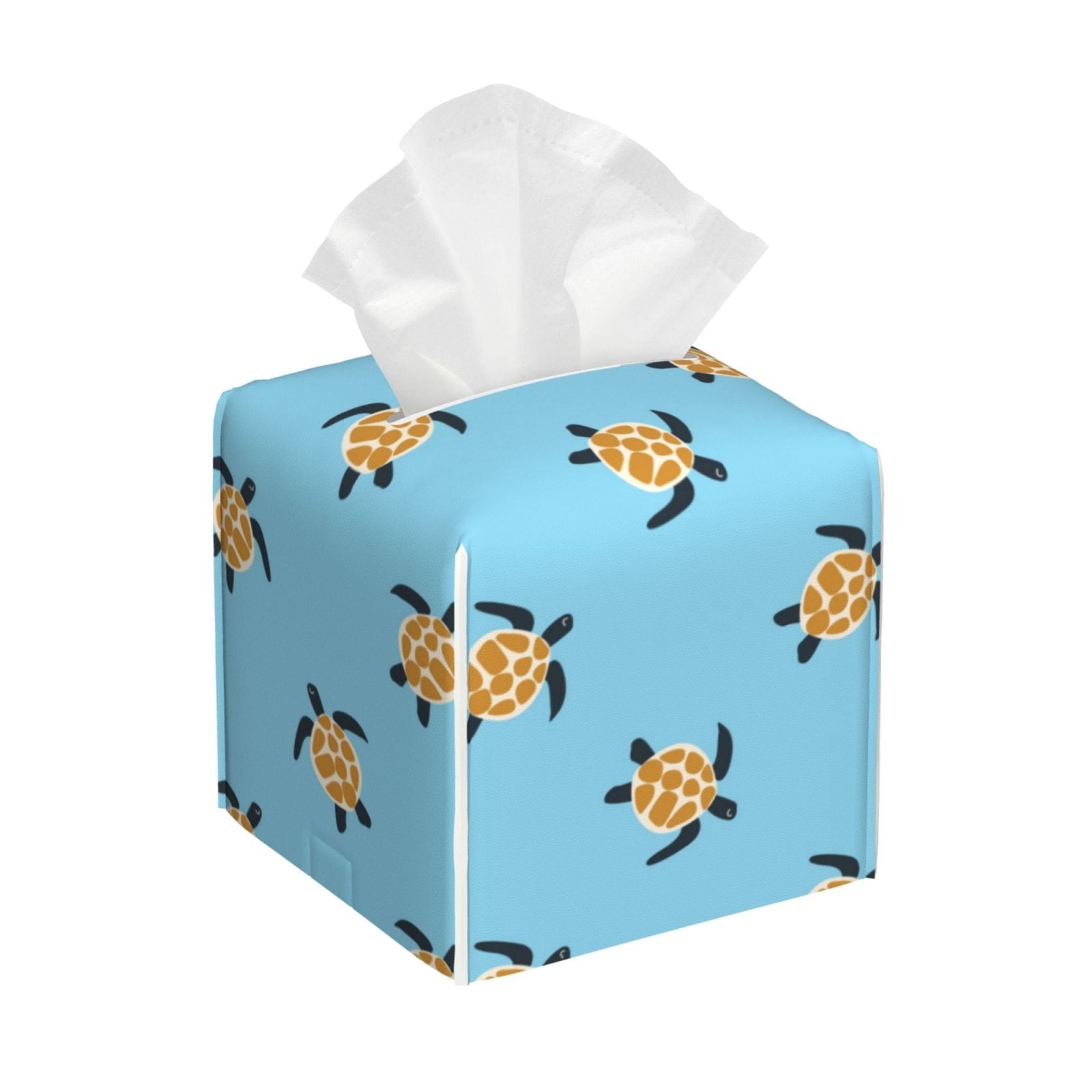 Naloa Sea Turtle Tissue Box CoverLeather Tissue Holder Square Facial ...