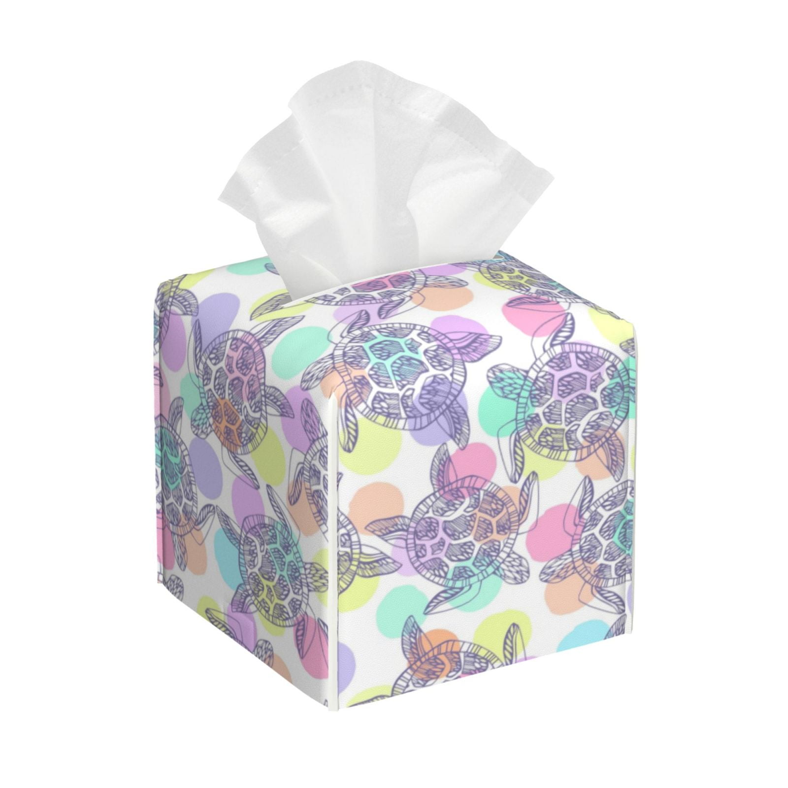Naloa Sea Turtles Tissue Box CoverLeather Tissue Holder Square Facial ...