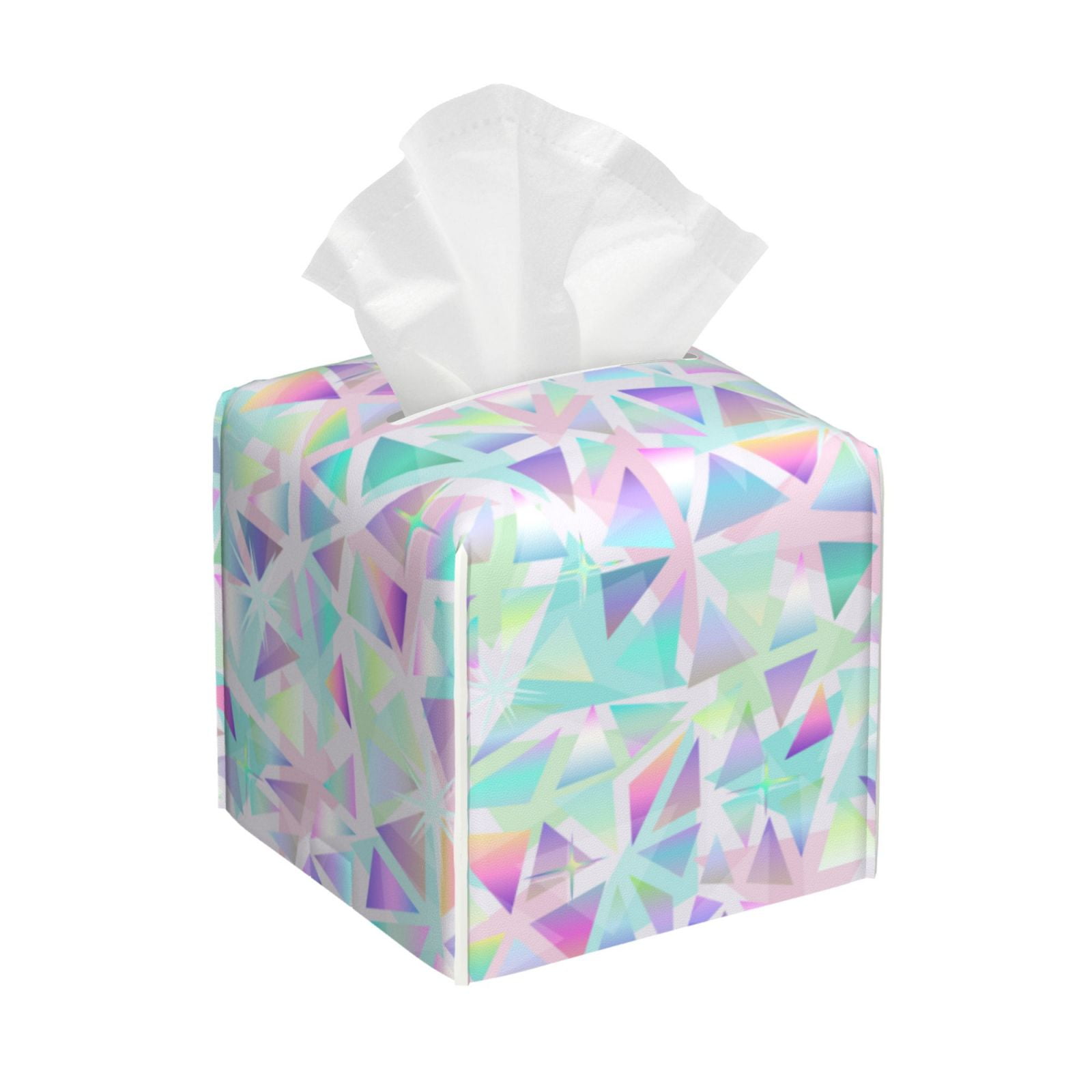 Naloa Sequins Tissue Box Cover Leather Tissue Holder Square Facial ...