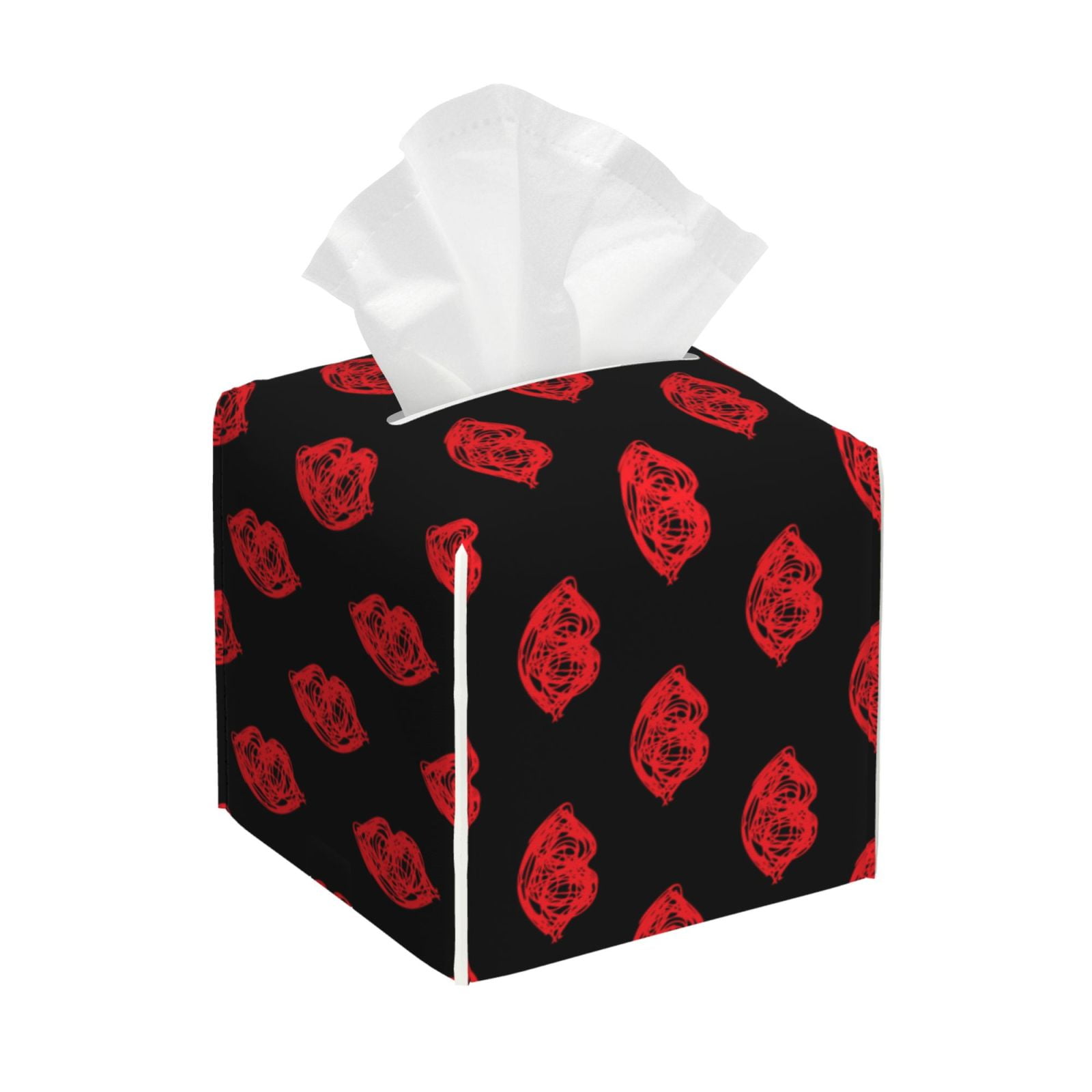 Naloa Sexy Red Lips Kiss Tissue Box Cover Leather Tissue Holder Square ...
